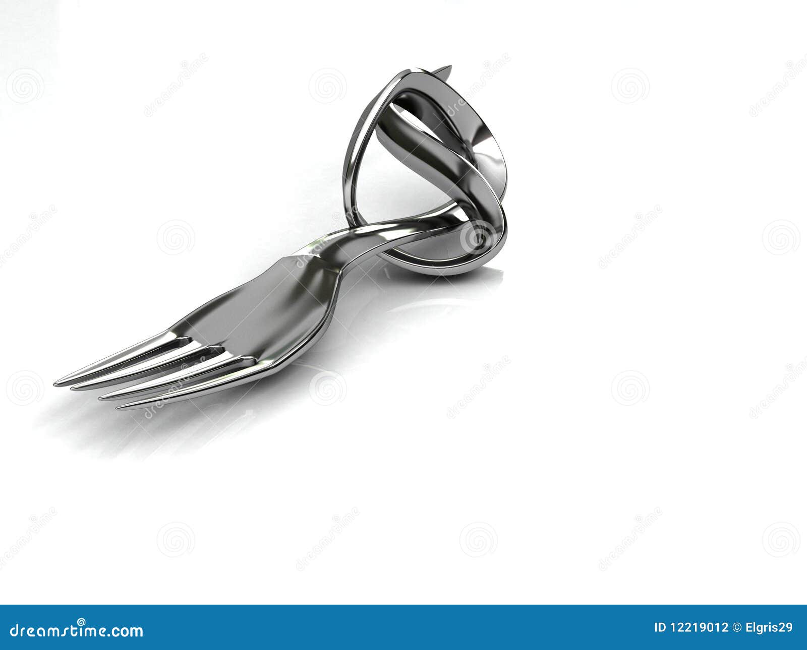 Eine Gabel Im Metall Mit Knoten Im Griff. Stock Abbildung ...