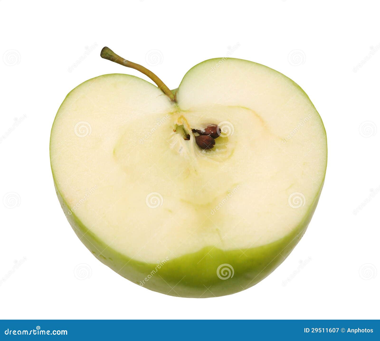 Eine Hälfte Des Grünen Apfels Stockbild - Bild von nahaufnahme, essen ...