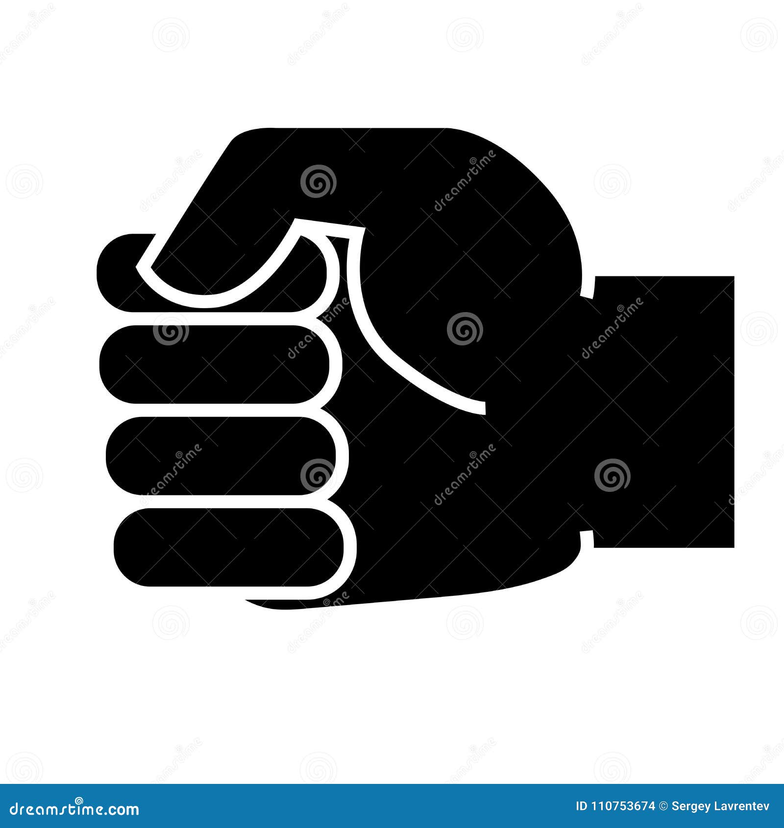 Eine Hand Zusammengepreßt in Eine Faust Ikone Vektor Abbildung ...