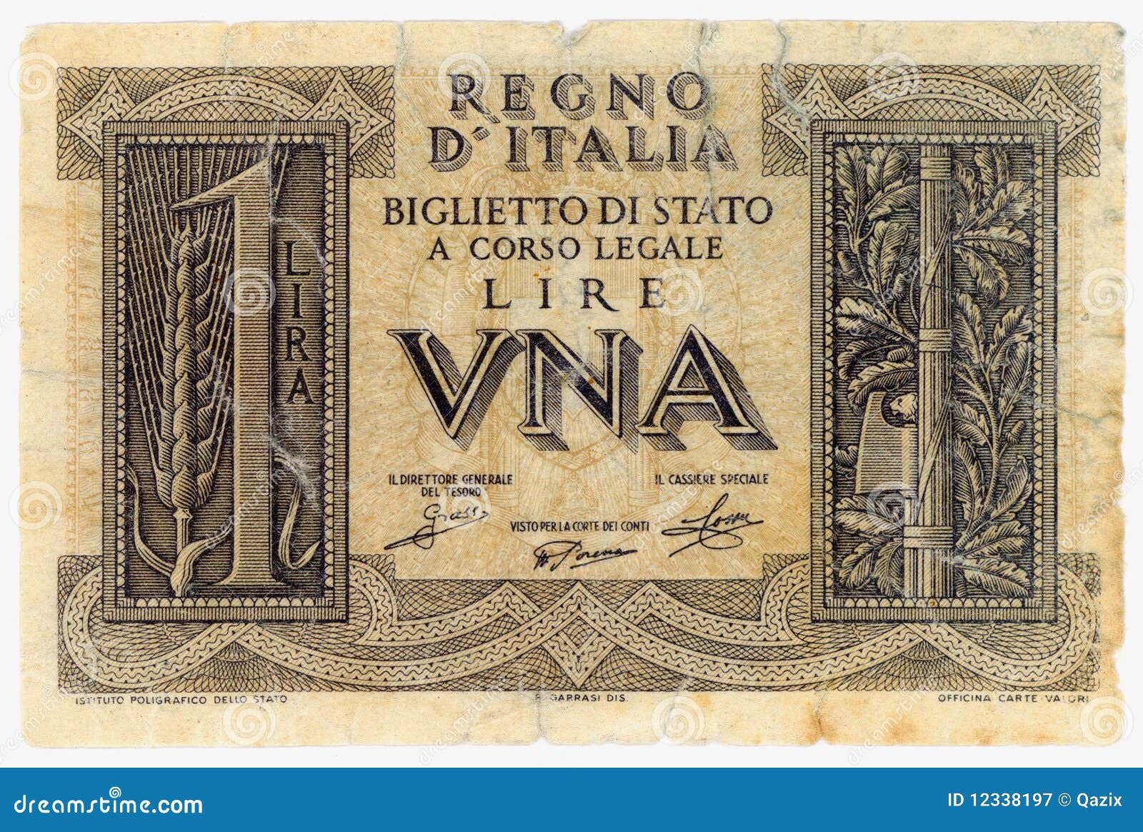 EINE ITALIENISCHEN LIRE stockbild. Bild von lira, heck - 12338197