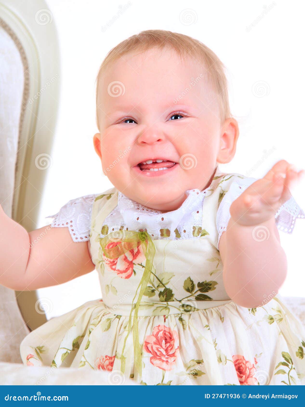 Eine Jahre alte Baby stockfoto. Bild von stirnband, unschuld - 27471936