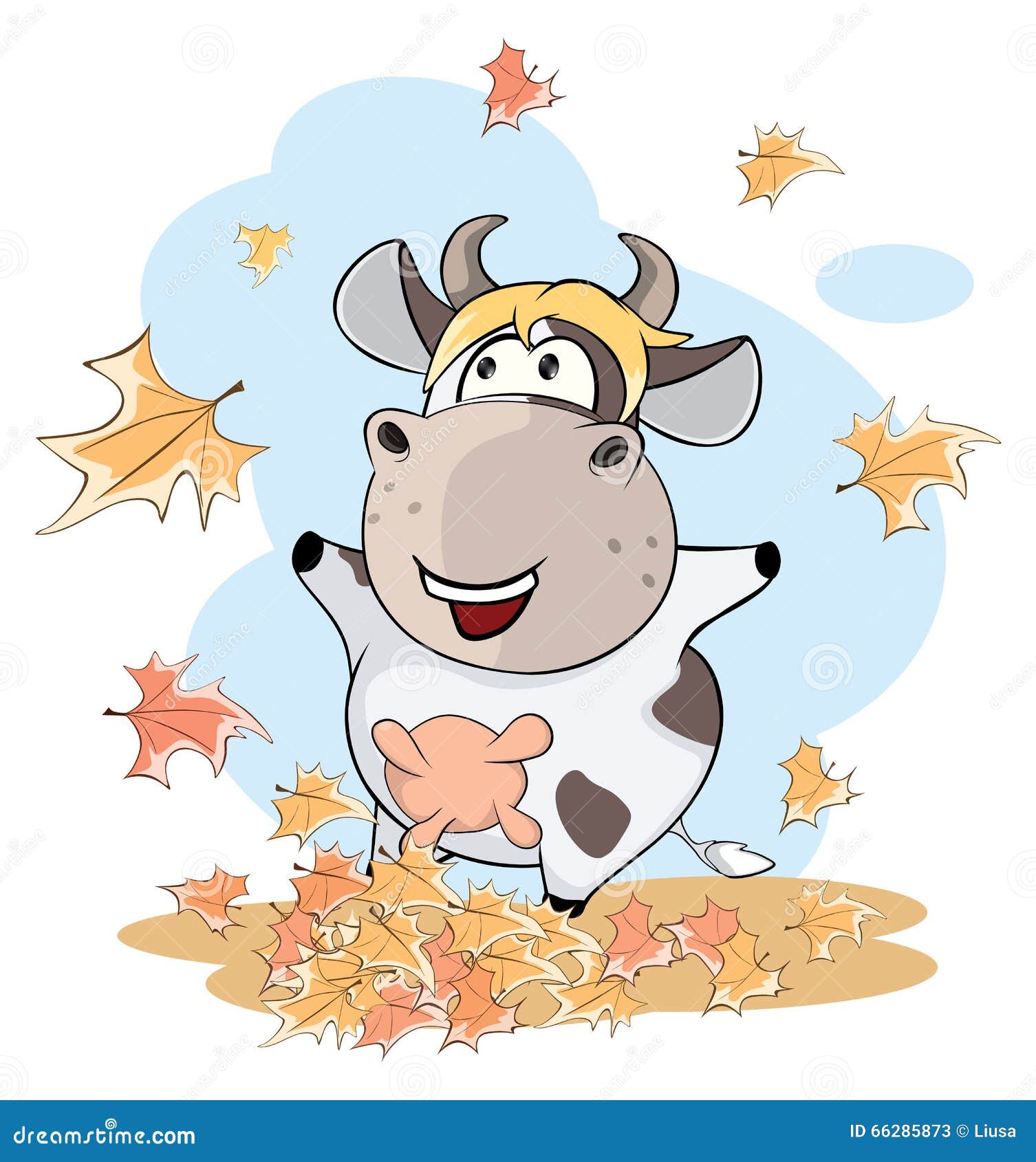 Eine kleine Kuh karikatur vektor abbildung. Illustration von graphik ...