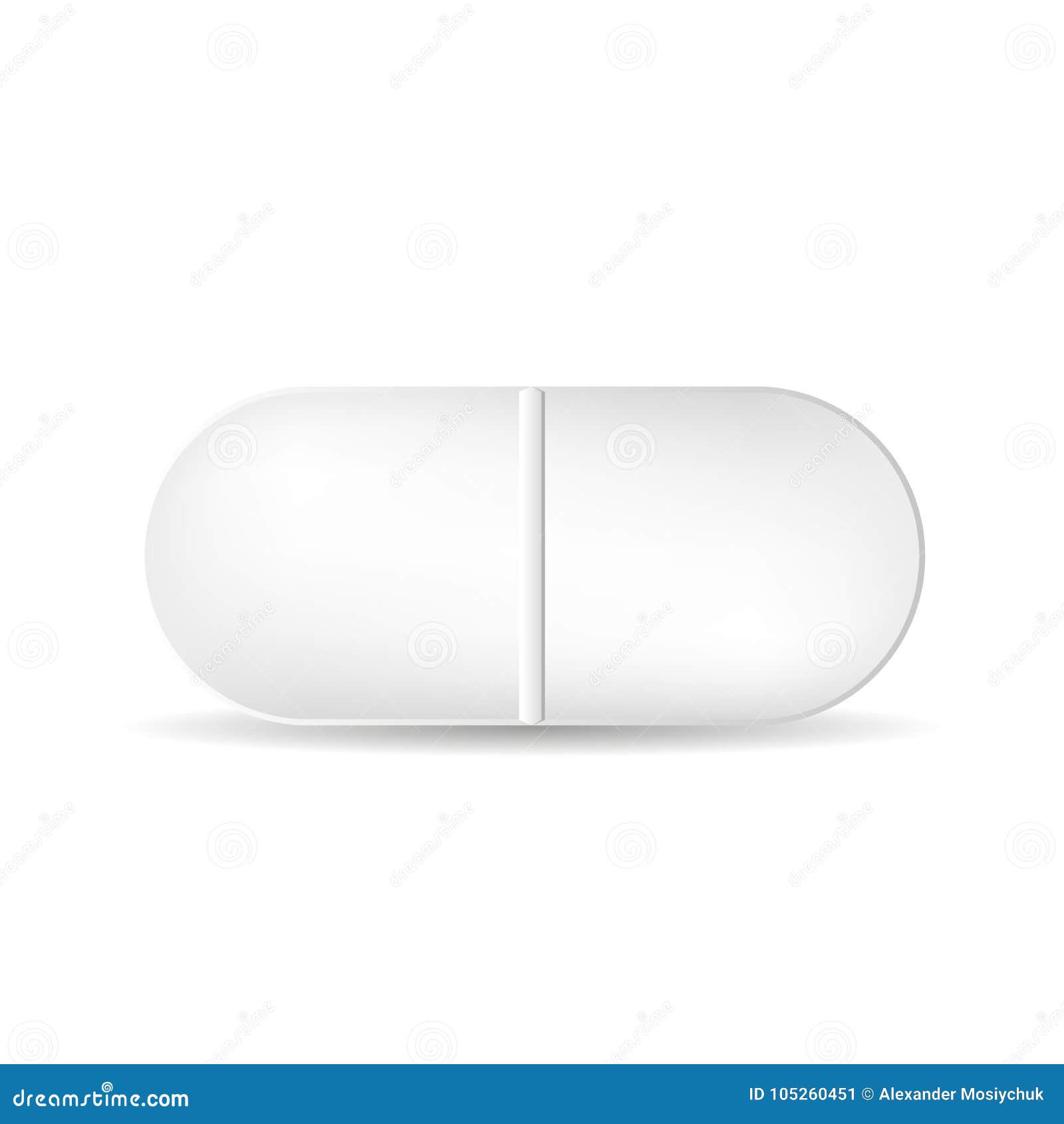 Eine Ovale Pille Oder Eine Tablette Lokalisiert Auf Dem Weißen ...