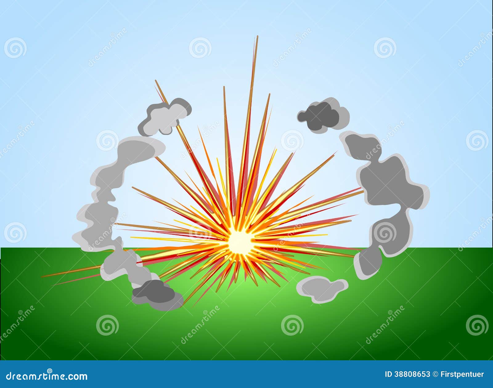 Einfache Farbige Explosion Mit Cloudlets Stock Abbildung - Illustration ...