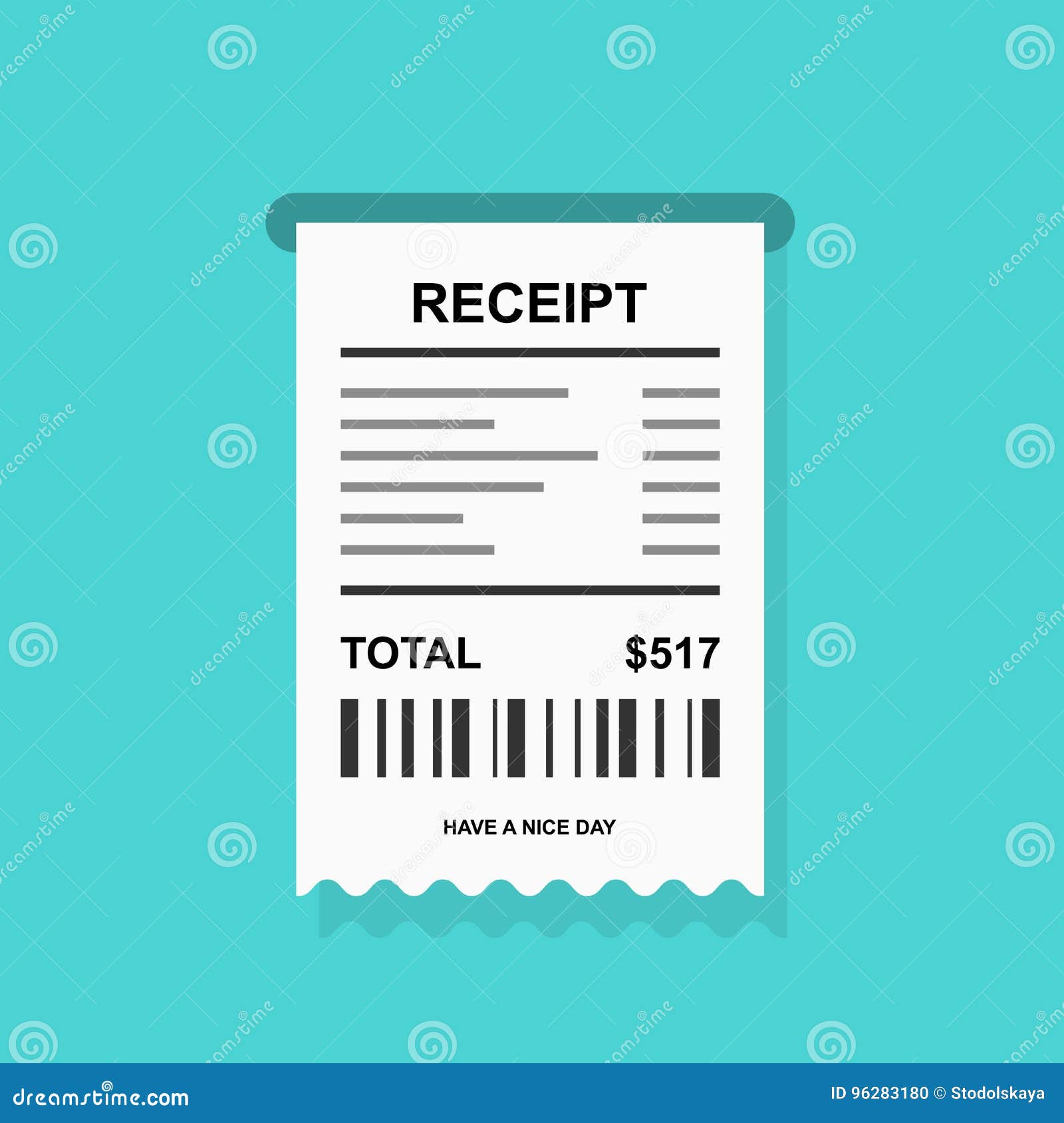 Einfache Ikone Des Empfangs Mit Barcode - Rechnung Vektor Abbildung ...