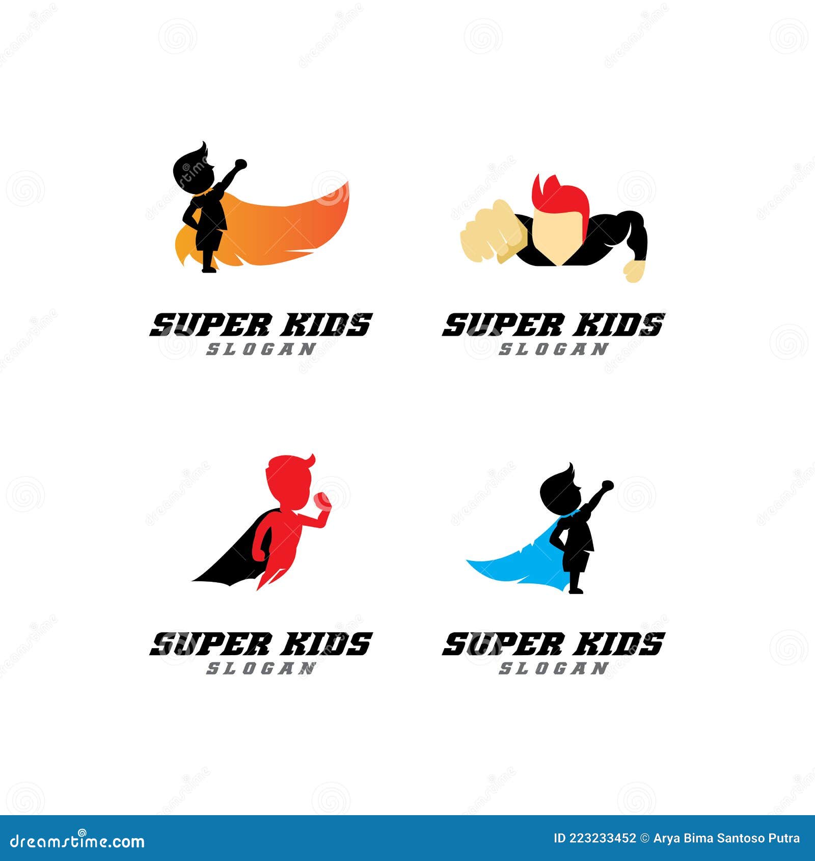 Einfache Kinder Superheld Symbol Vektor Logo Stock Abbildung ...