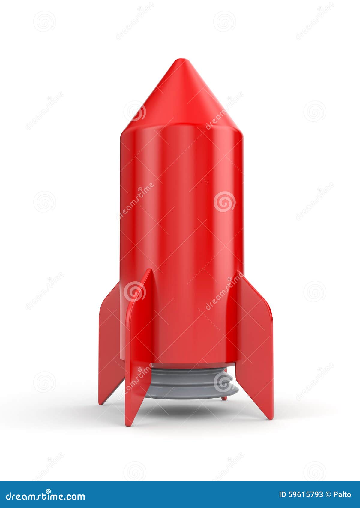 Einfache rote Rakete stock abbildung. Illustration von ikone - 59615793
