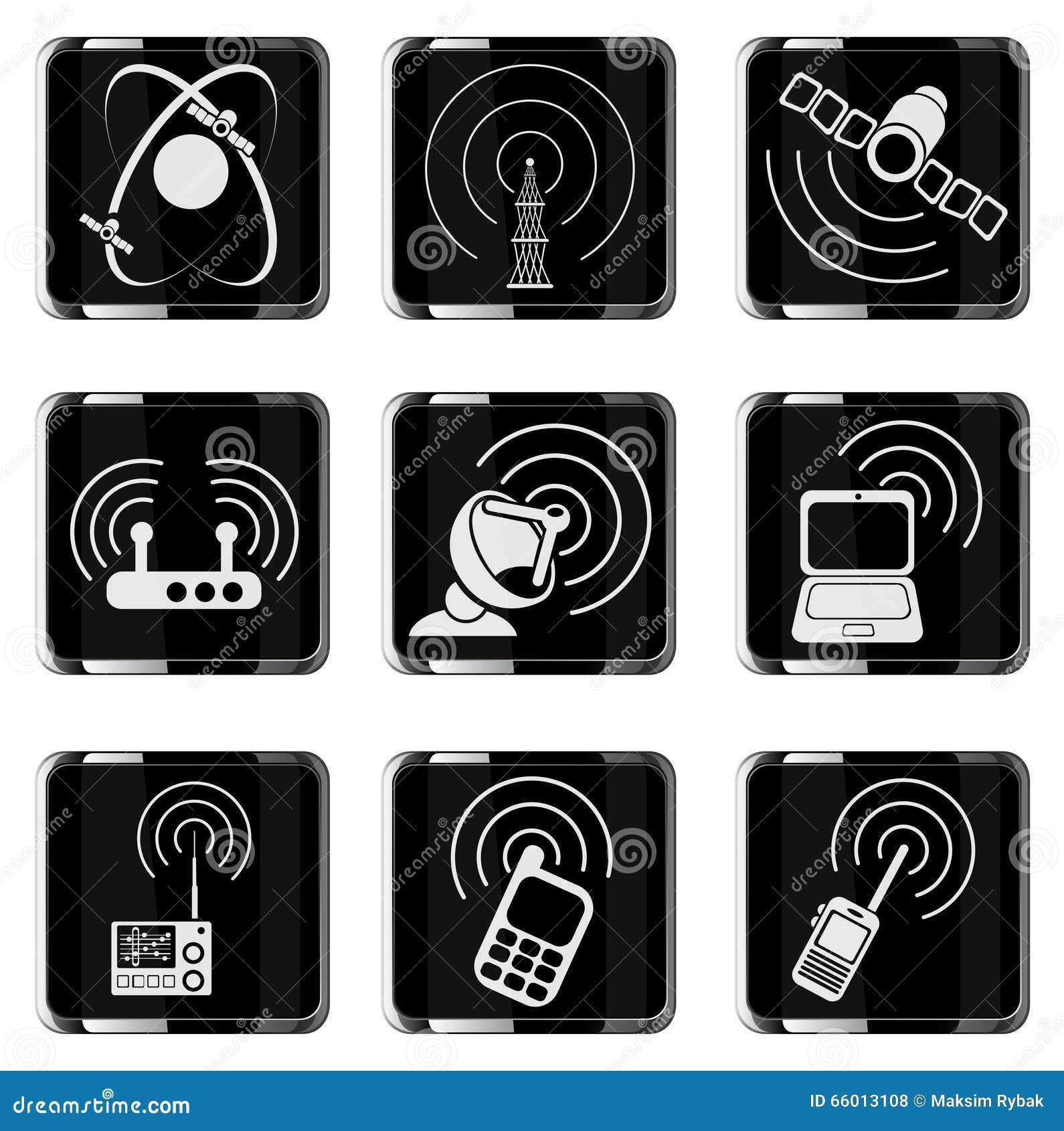 Einfache Vektorikonen Des Funksignals Vektor Abbildung - Illustration ...