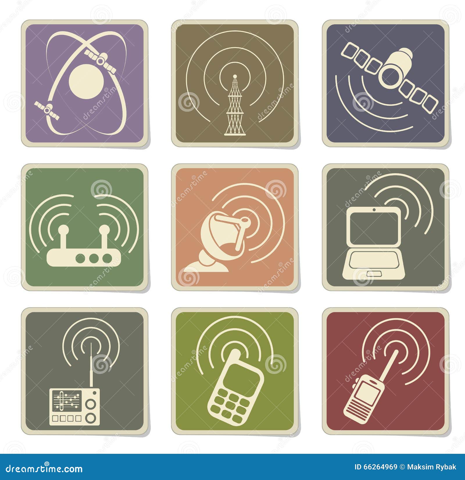 Einfache Vektorikonen Des Funksignals Vektor Abbildung - Illustration ...