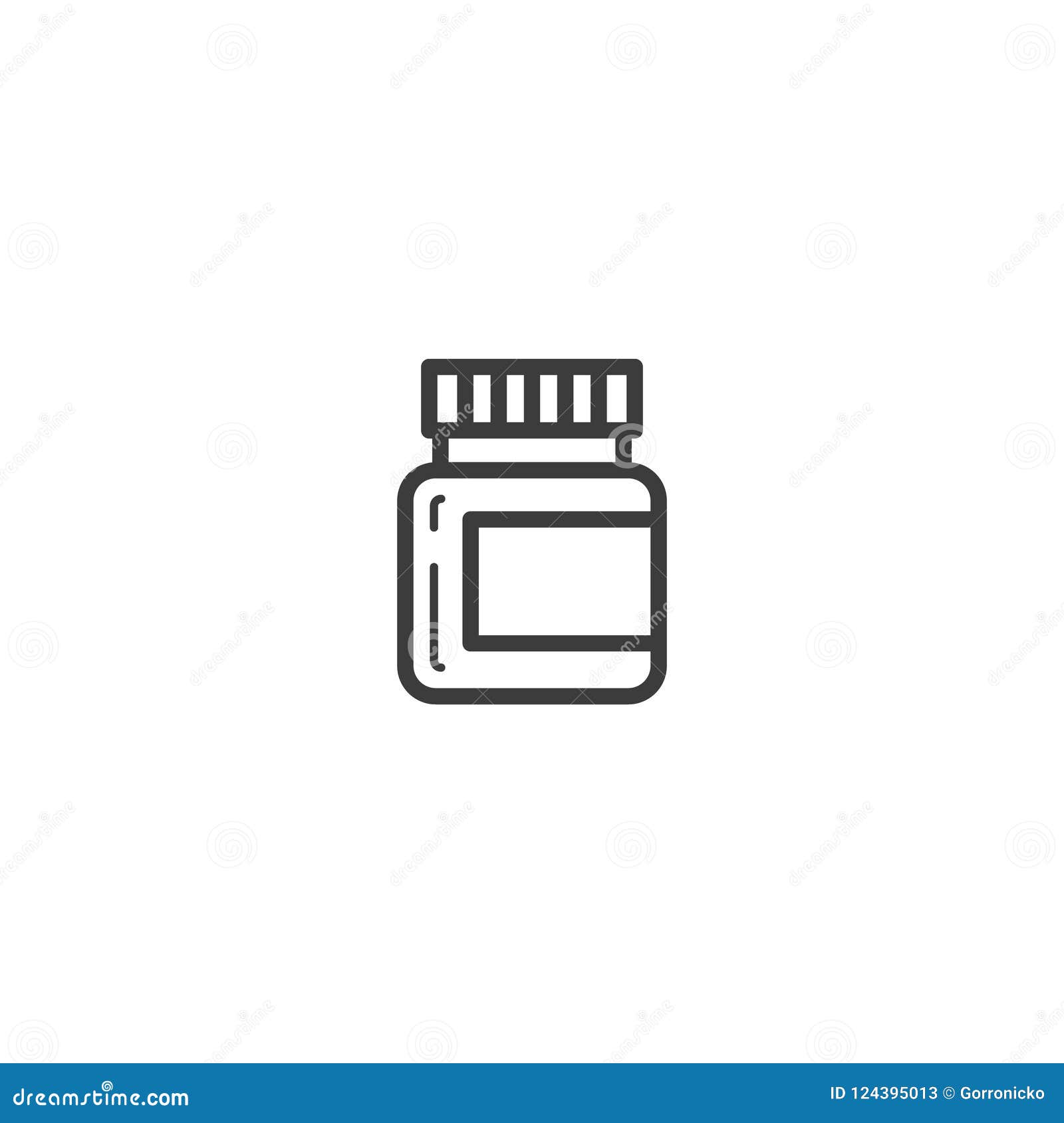 Einfache Vektorlinie Kunstentwurfsikone Einer Phiole Mit Tabletten Oder ...