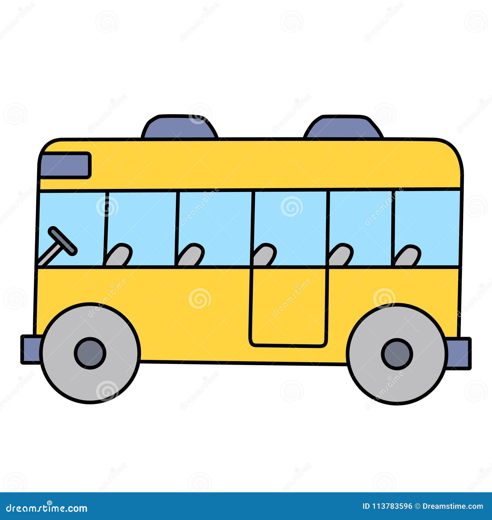 Einfacher Netter Bus Auf Weißem Hintergrund Vektor Abbildung ...