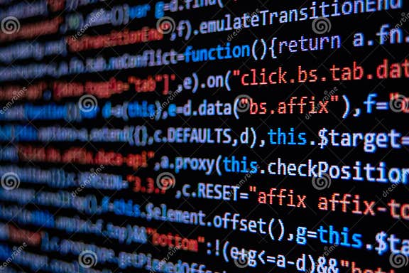 Einfacher Website-HTML-Code Mit Bunten Tags in Der Browseransicht über Dunklen Hintergrund ...