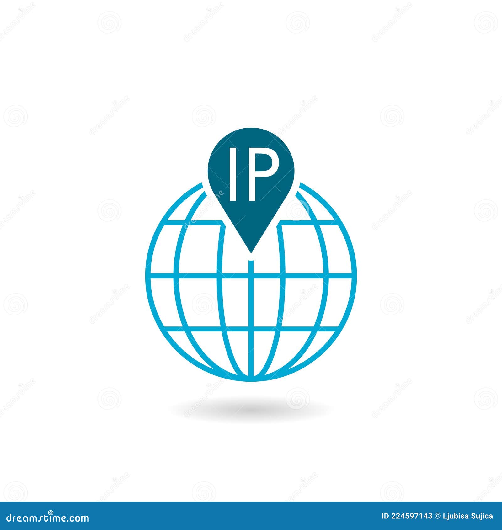 Einfaches Ip-Symbol Mit Schatten Vektor Abbildung - Illustration von ...