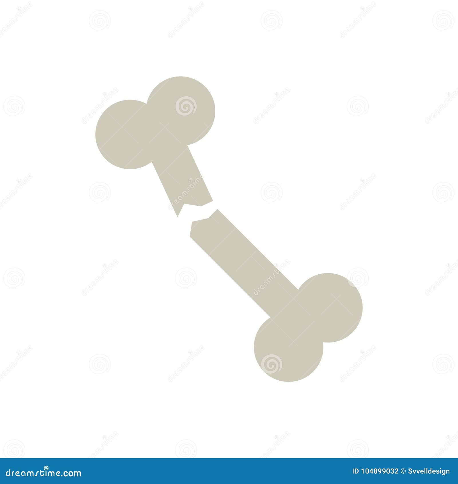 Einfaches Knochen-Bruch-Symbol Vektor Abbildung - Illustration von ...