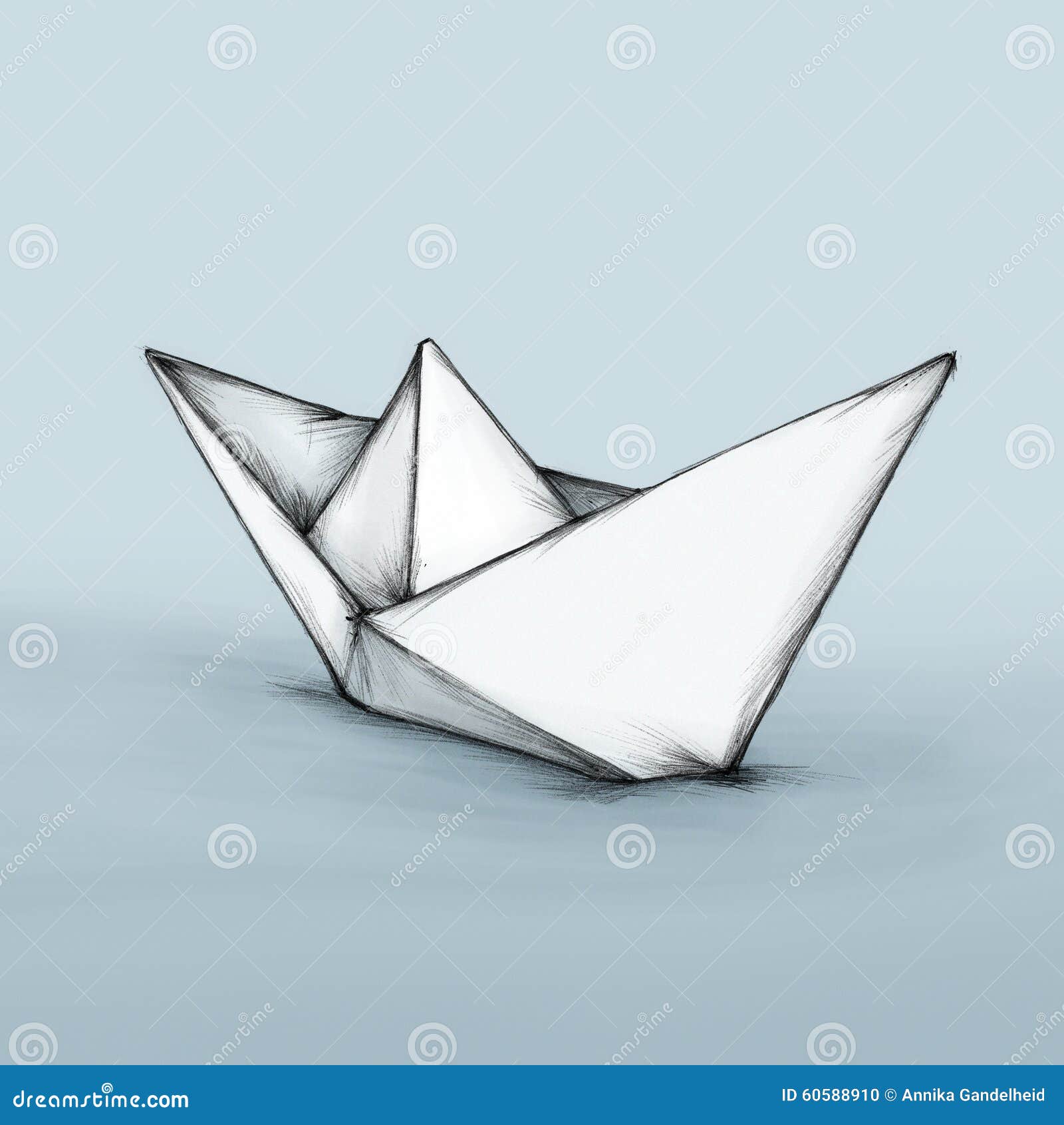 Einfaches Papierboot stock abbildung. Illustration von symbol - 60588910
