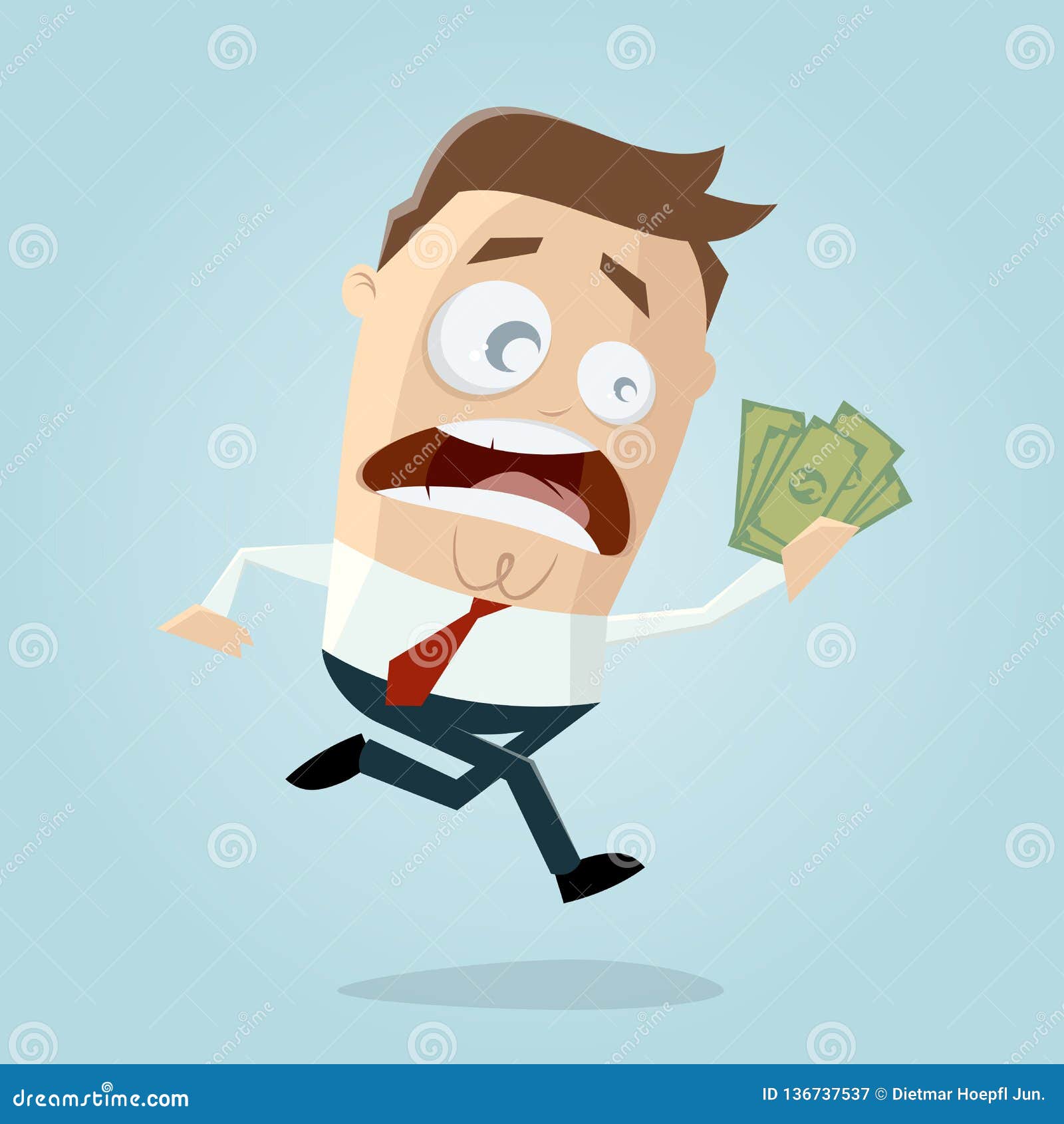 Funny Cartoon Man Wants Someone To Take His Money Stock Vector ...