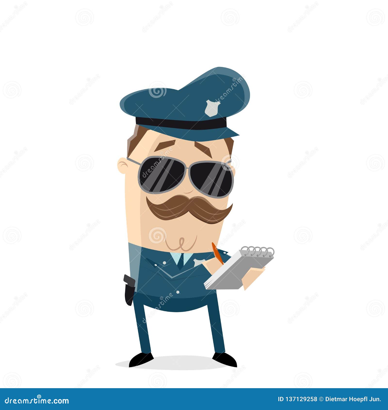 Cop Writing a Parking Ticket Stock Vector - Illustration of humorous ...