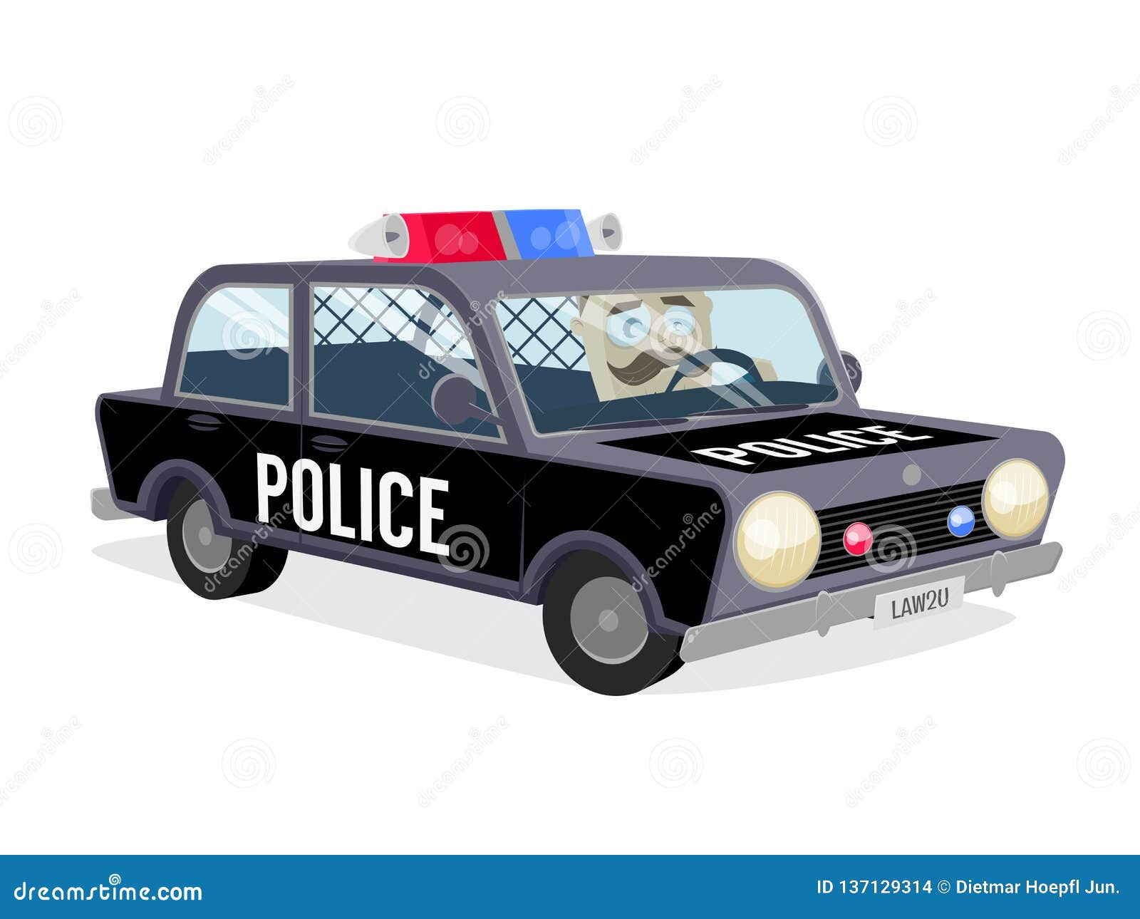 Cop driving police car stock vector. Illustration of character - 137129314