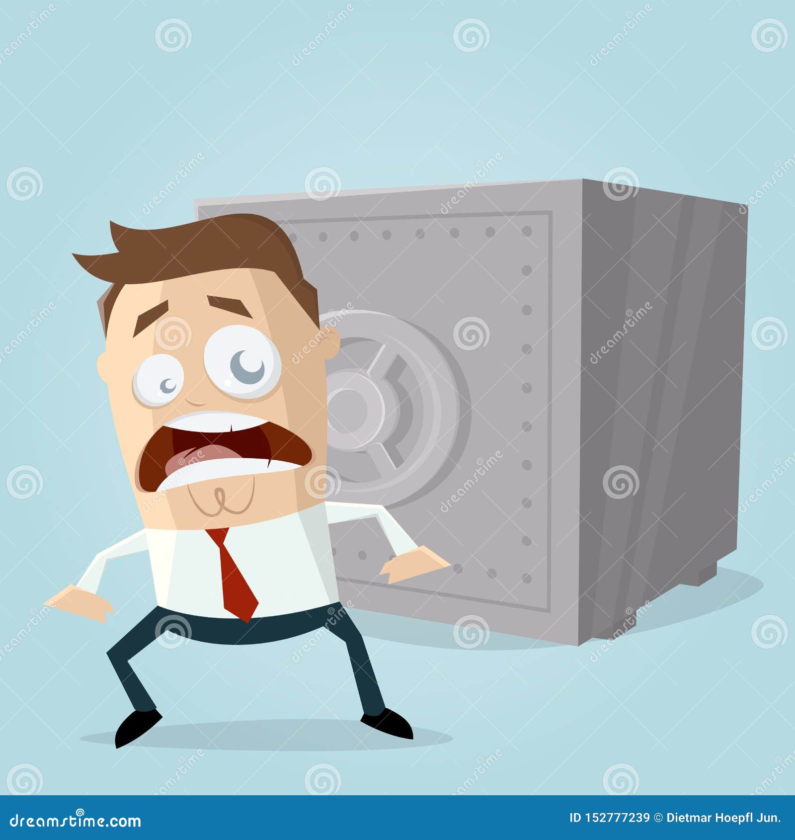 Worried Man Or Businessman Holding Wall Clock, Vector Cartoon Stick ...