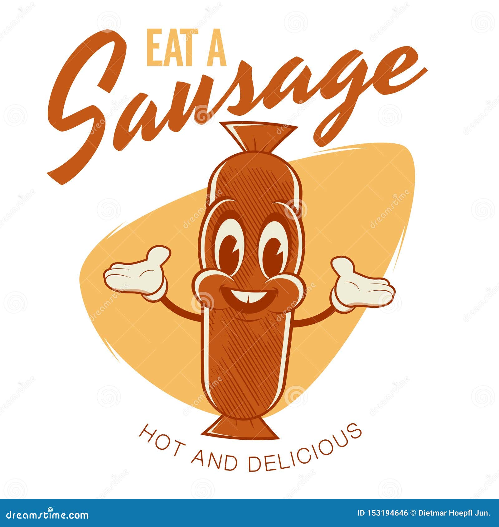 Happy Sausage Cartoon | CartoonDealer.com #48914021