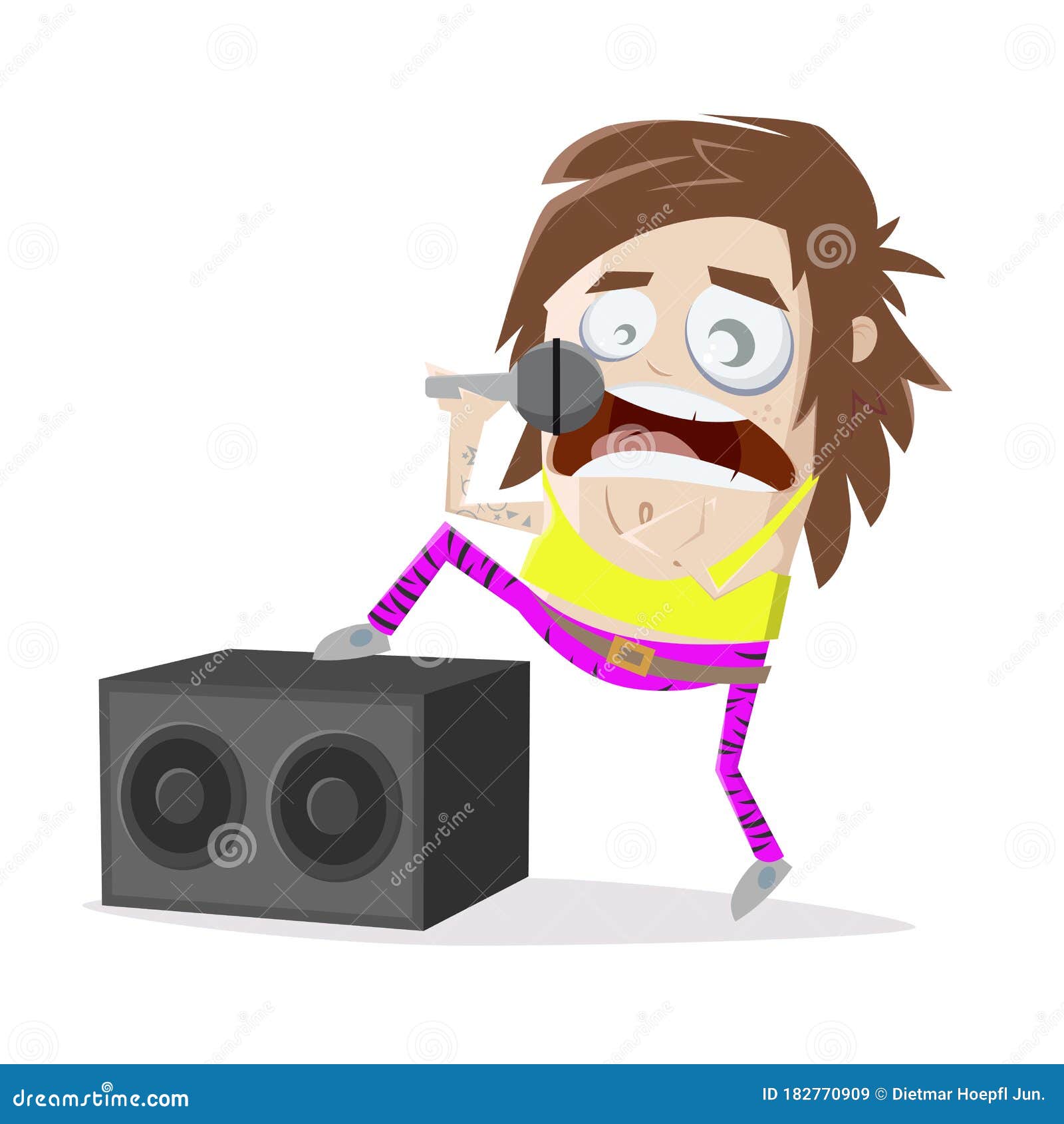 Funny cartoon rockstar stock vector. Illustration of amusing - 182770909