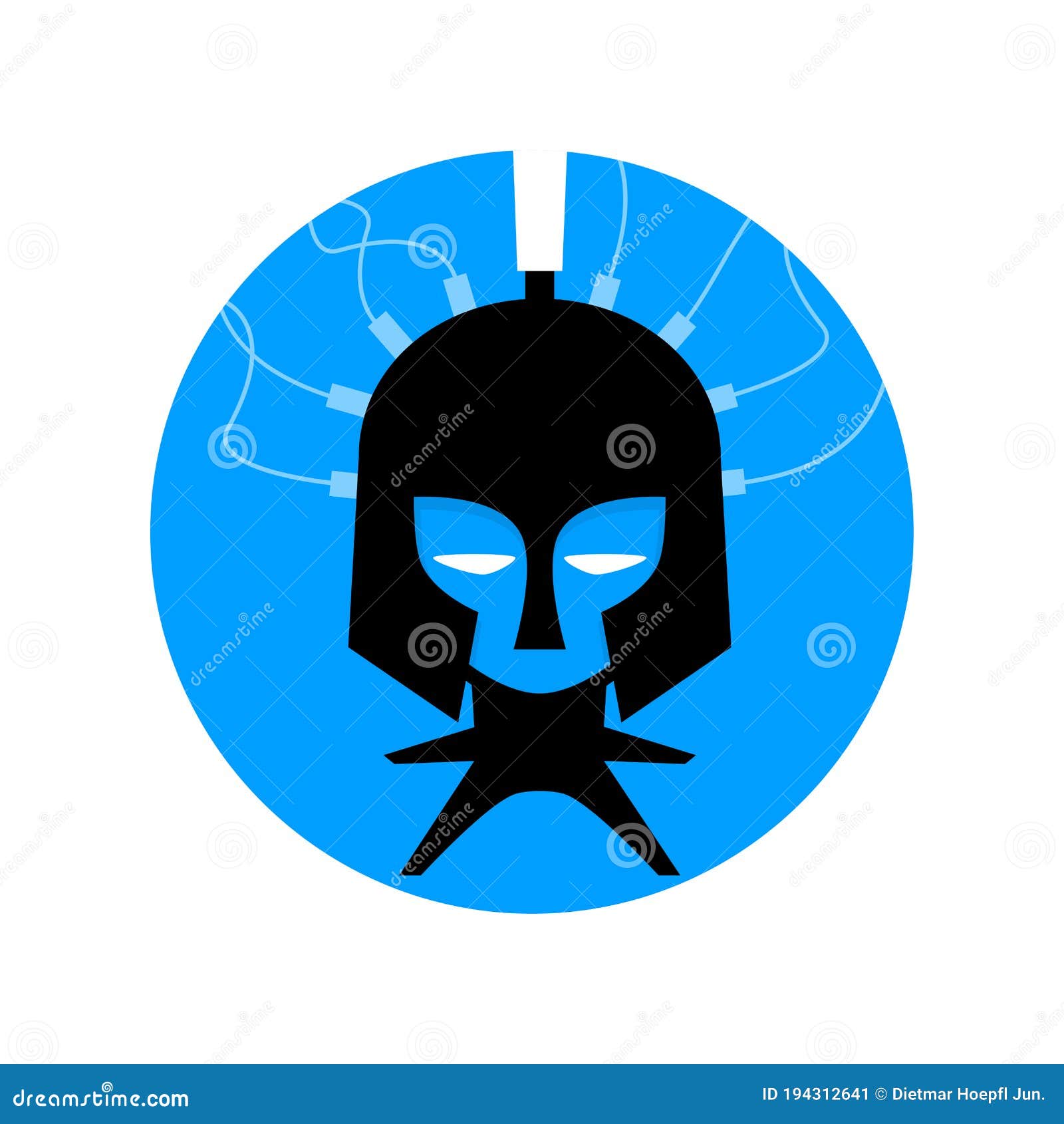 Blue and Black Logo of a Trojan Cyber Warrior Stock Vector ...
