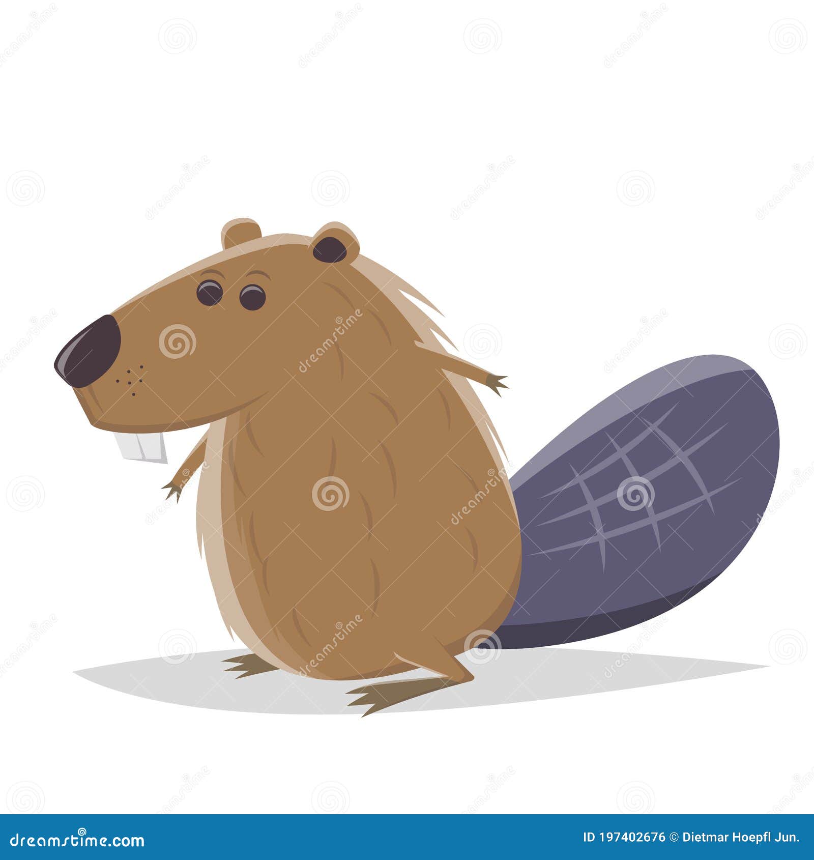 Funny Cartoon Beaver Vector Illustration Stock Vector - Illustration of ...