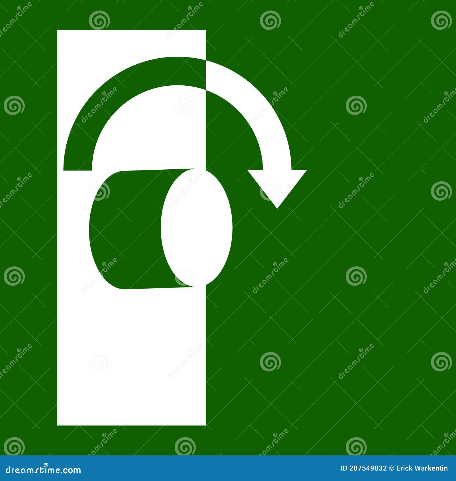 Emergency Sign Turn To the Right To Open Stock Vector - Illustration of ...