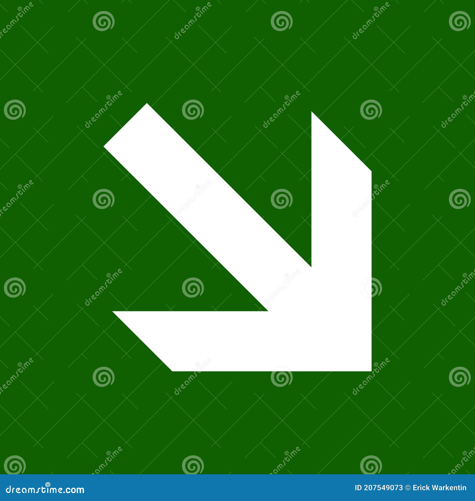 Emergency Exit Downstairs Vector Sign Green White Stock Vector ...