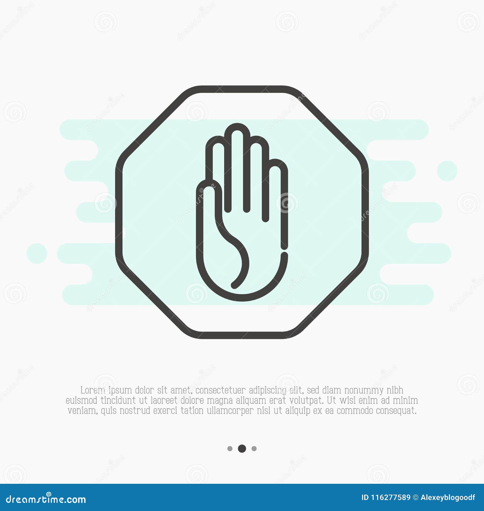 Einfaches Stoppschild Mit Der Hand Vektor Abbildung - Illustration von ...