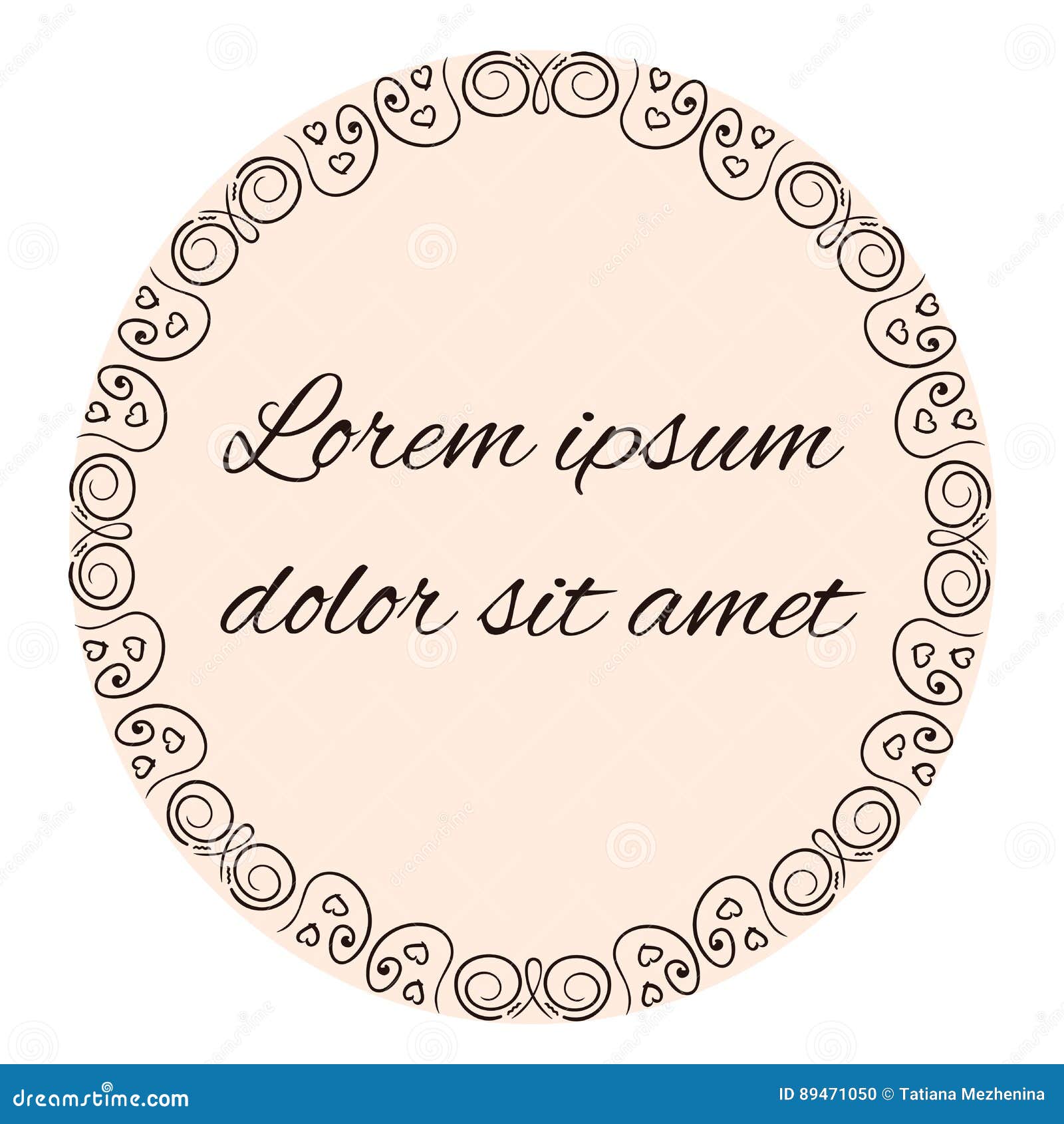 Einfarbige Hand Gezeichneter Rahmen Mit Text Vektor Abbildung ...