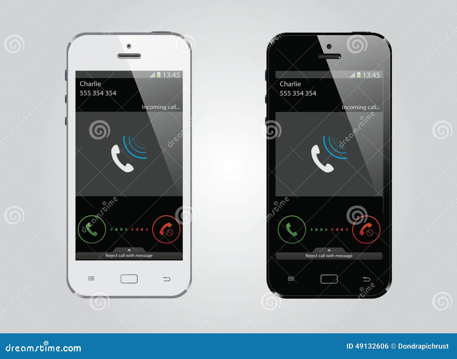 Eingehender Anruf Des Intelligenten Mobiltelefons Stock Abbildung ...