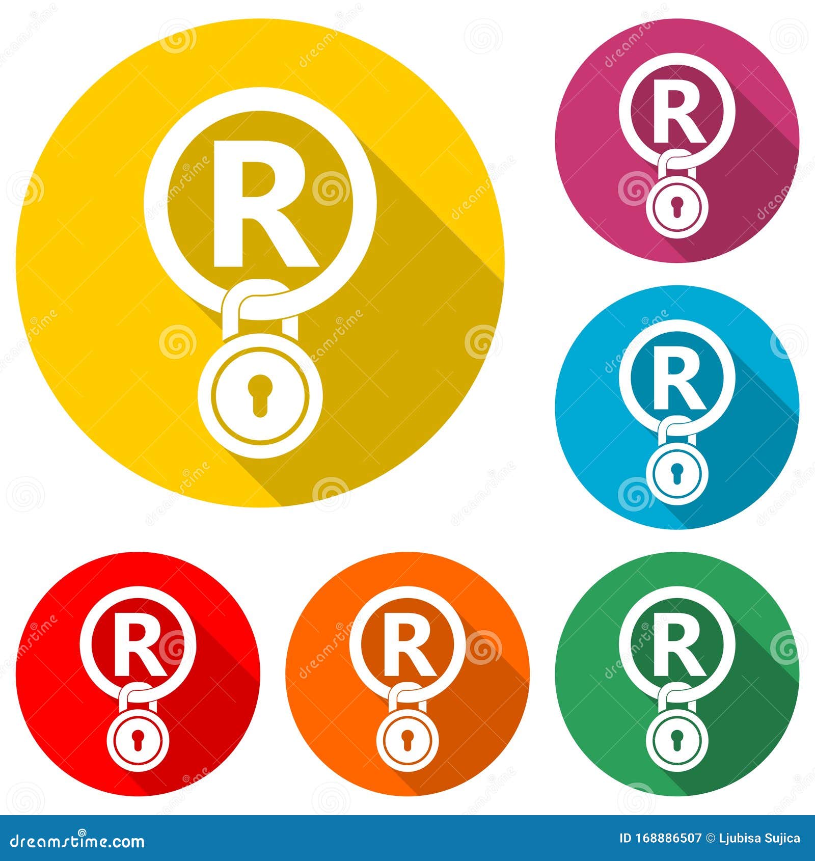 Eingetragenes Markenzeichen Mit Langem Schatten Stock Abbildung ...