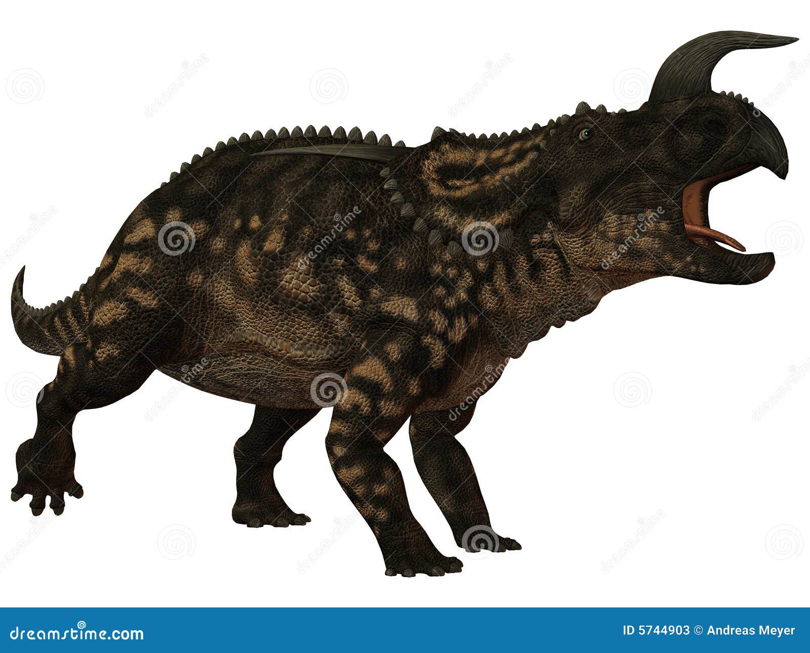 Einiosaurus-3D Dinosaur stock illustration. Illustration of monster ...