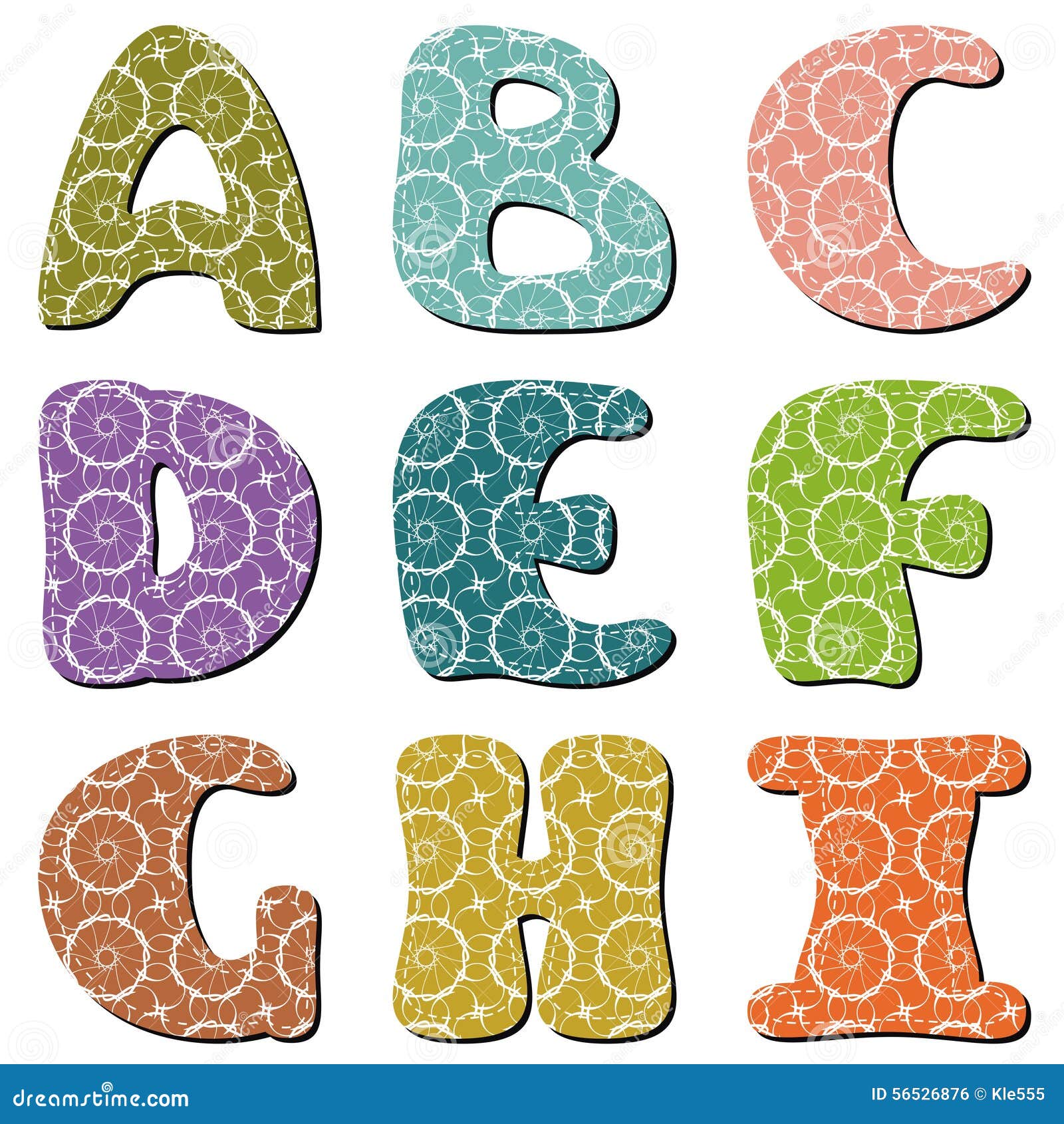 Einklebebuchalphabet Auf Weißem Hintergrund Stock Abbildung ...