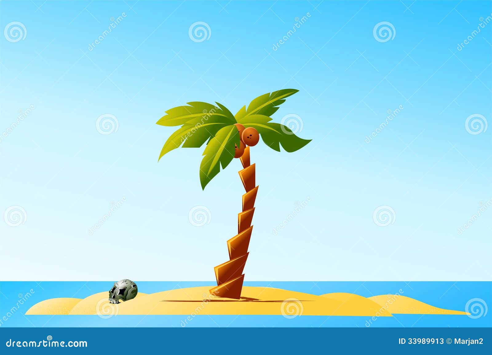 Einsame Insel vektor abbildung. Illustration von verlassen - 33989913