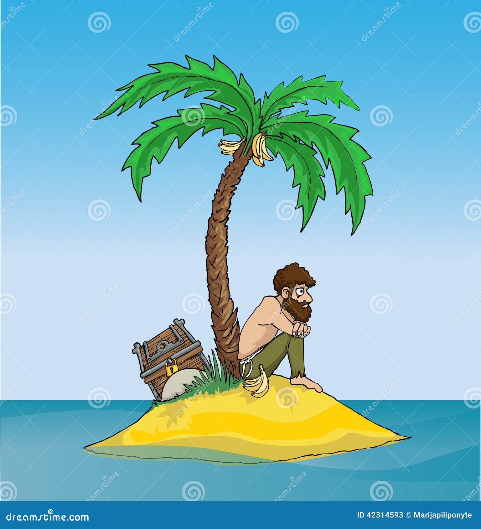 Einsame Insel vektor abbildung. Illustration von verlassen - 42314593