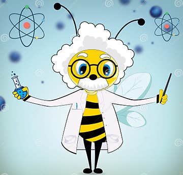Einstein Bee stock illustration. Illustration of scientist - 57405453