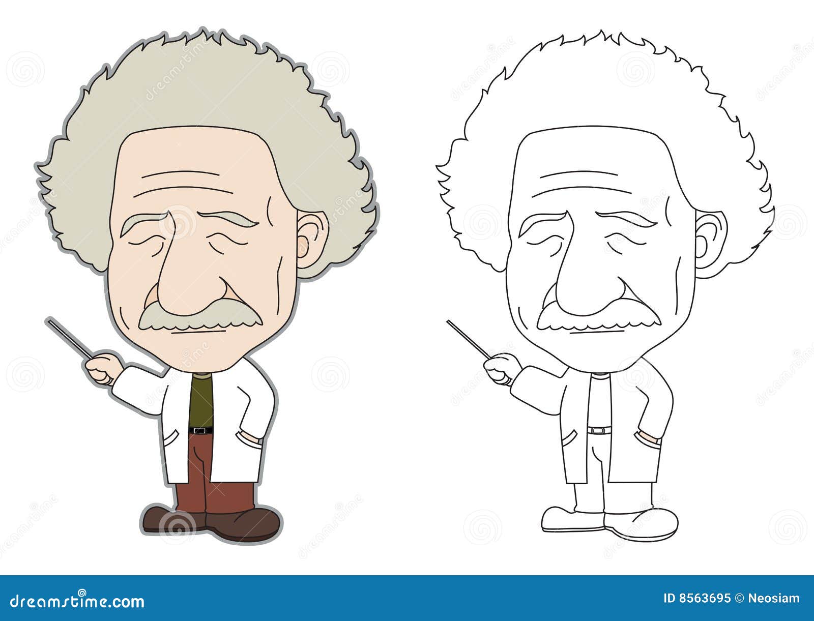 Einstein Cartoon stock vector. Illustration of vector - 8563695