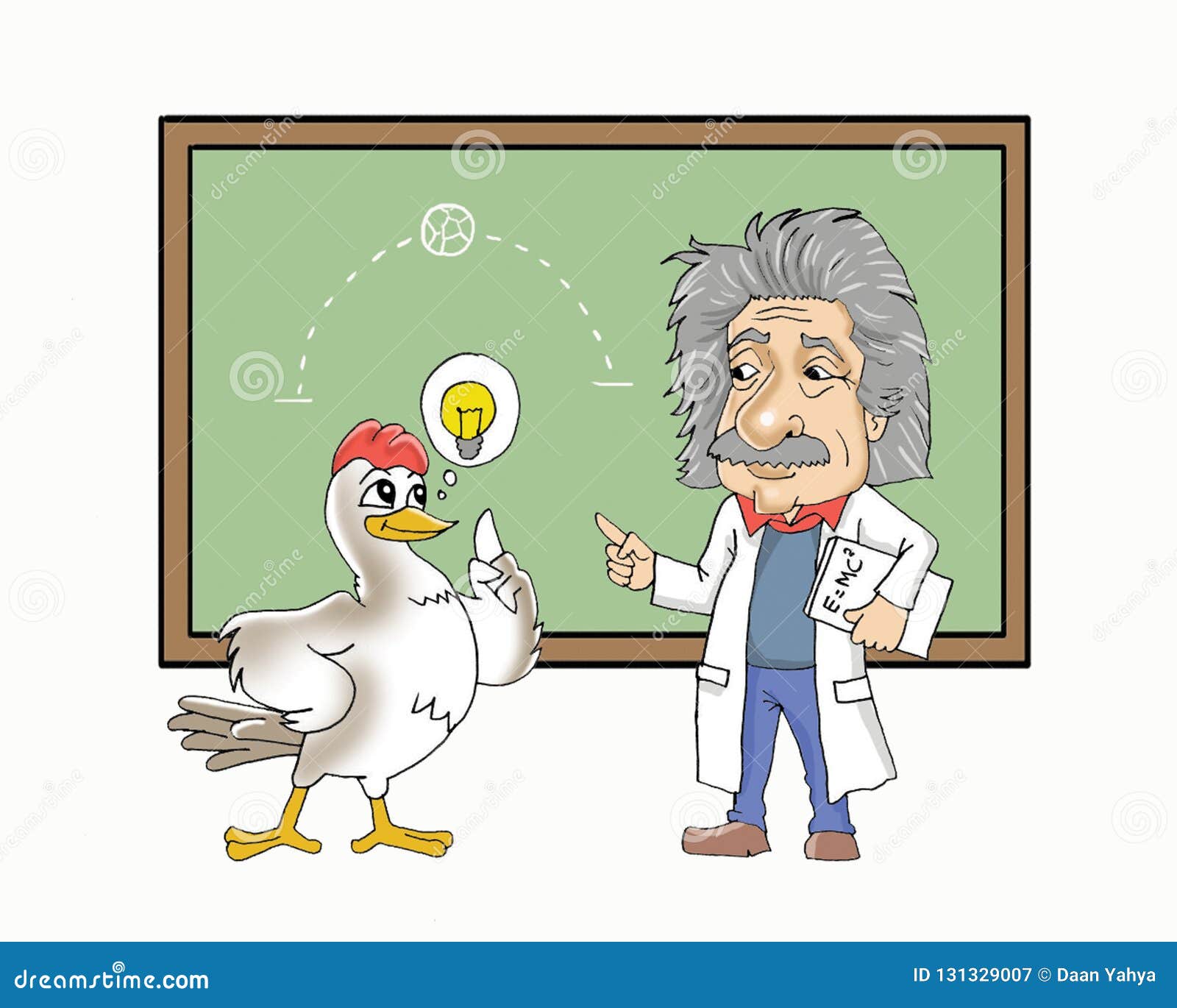 Einstein And A Chicken Cartoon Royalty-Free Stock Photography ...