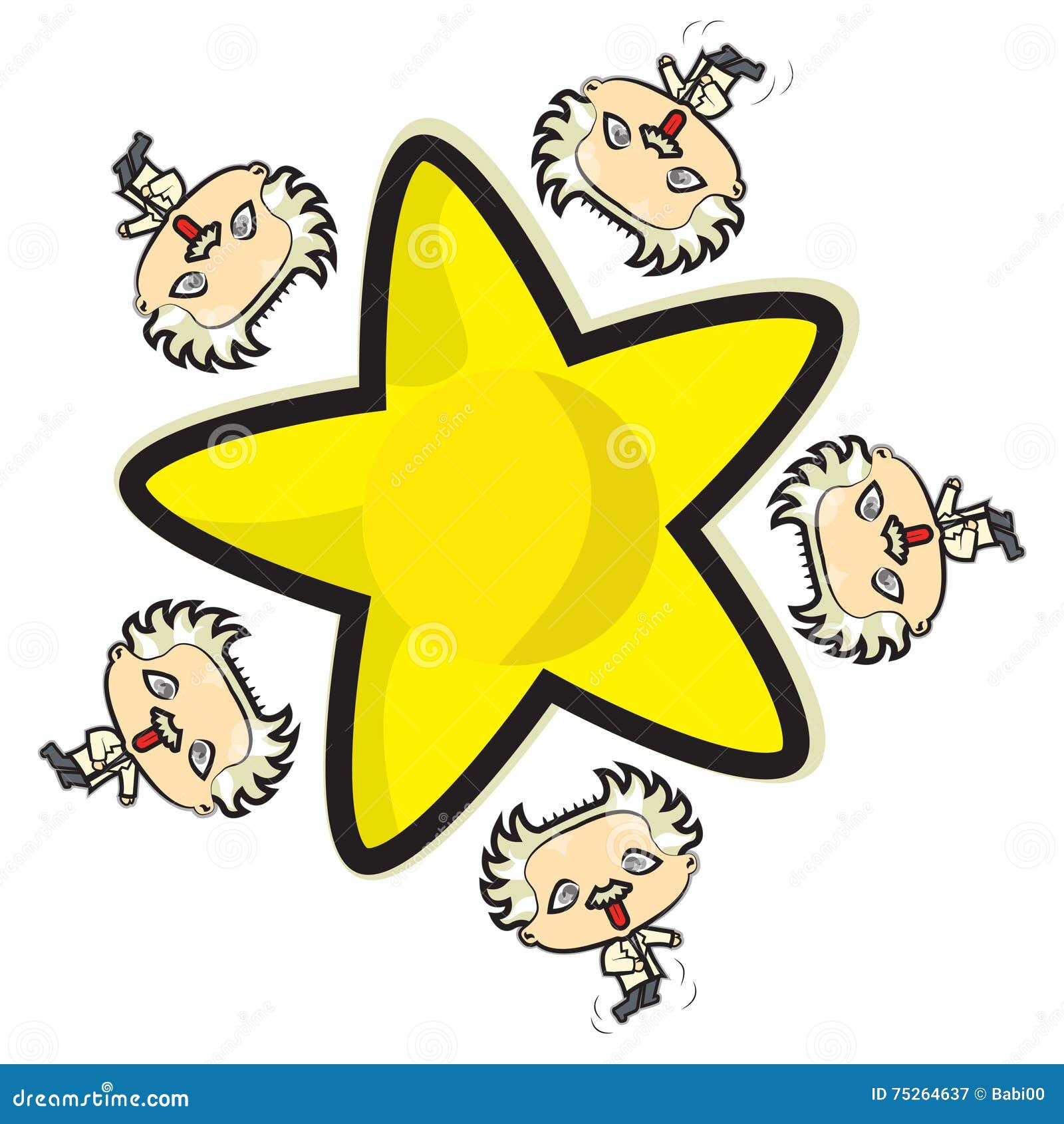 Einstein Running Around a Star Stock Vector - Illustration of albert ...