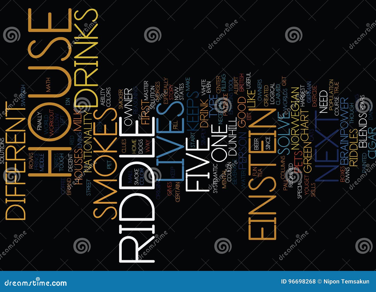 Einstein S Riddle Can You Solve it Word Cloud Concept Stock ...
