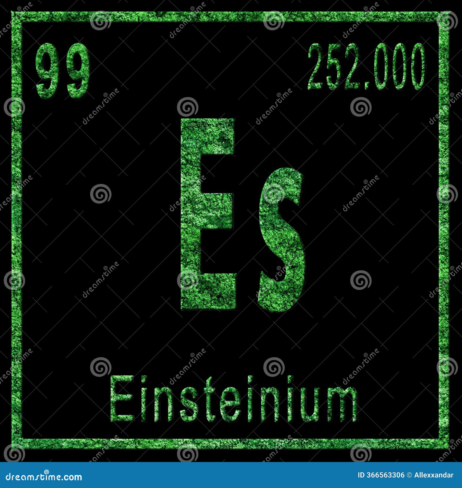 Einsteinium Chemical Element, Dark Square Symbol Stock Photography ...