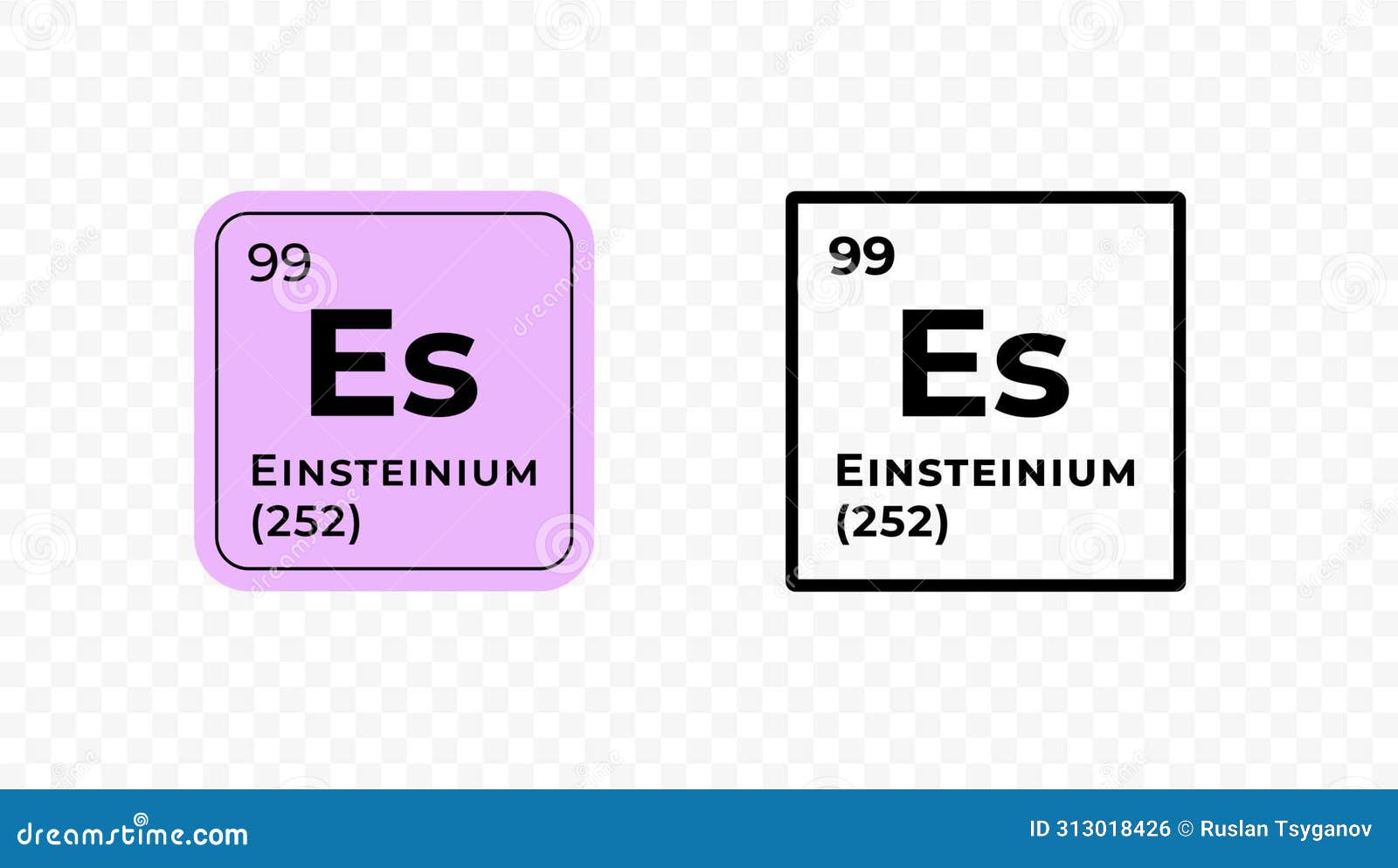 Einsteinium, Chemical Element of the Periodic Table Vector Stock Vector ...