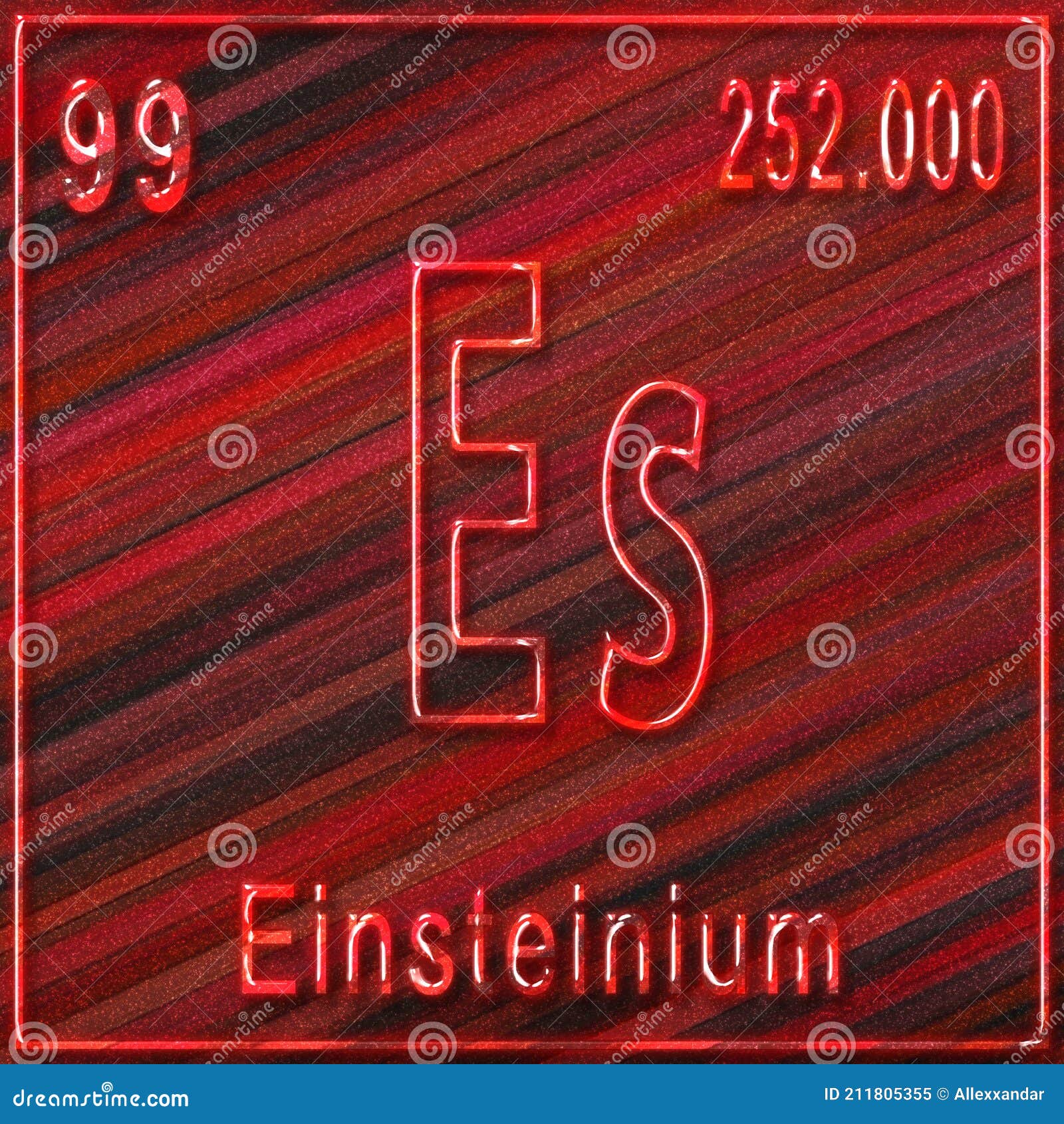 Einsteinium Chemical Element, Sign with Atomic Number and Atomic Weight ...