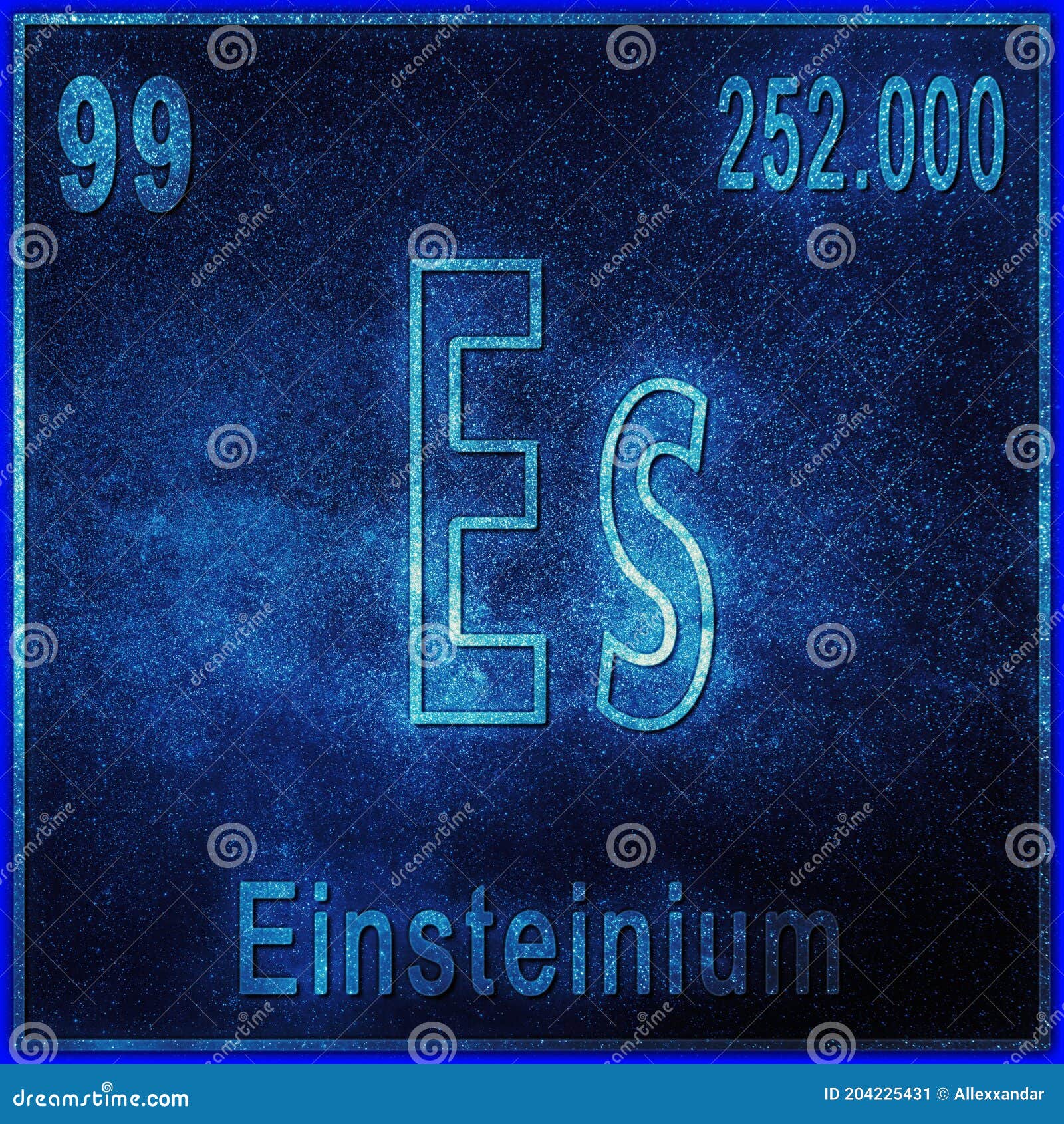 Einsteinium Chemical Element, Sign with Atomic Number and Atomic Weight ...