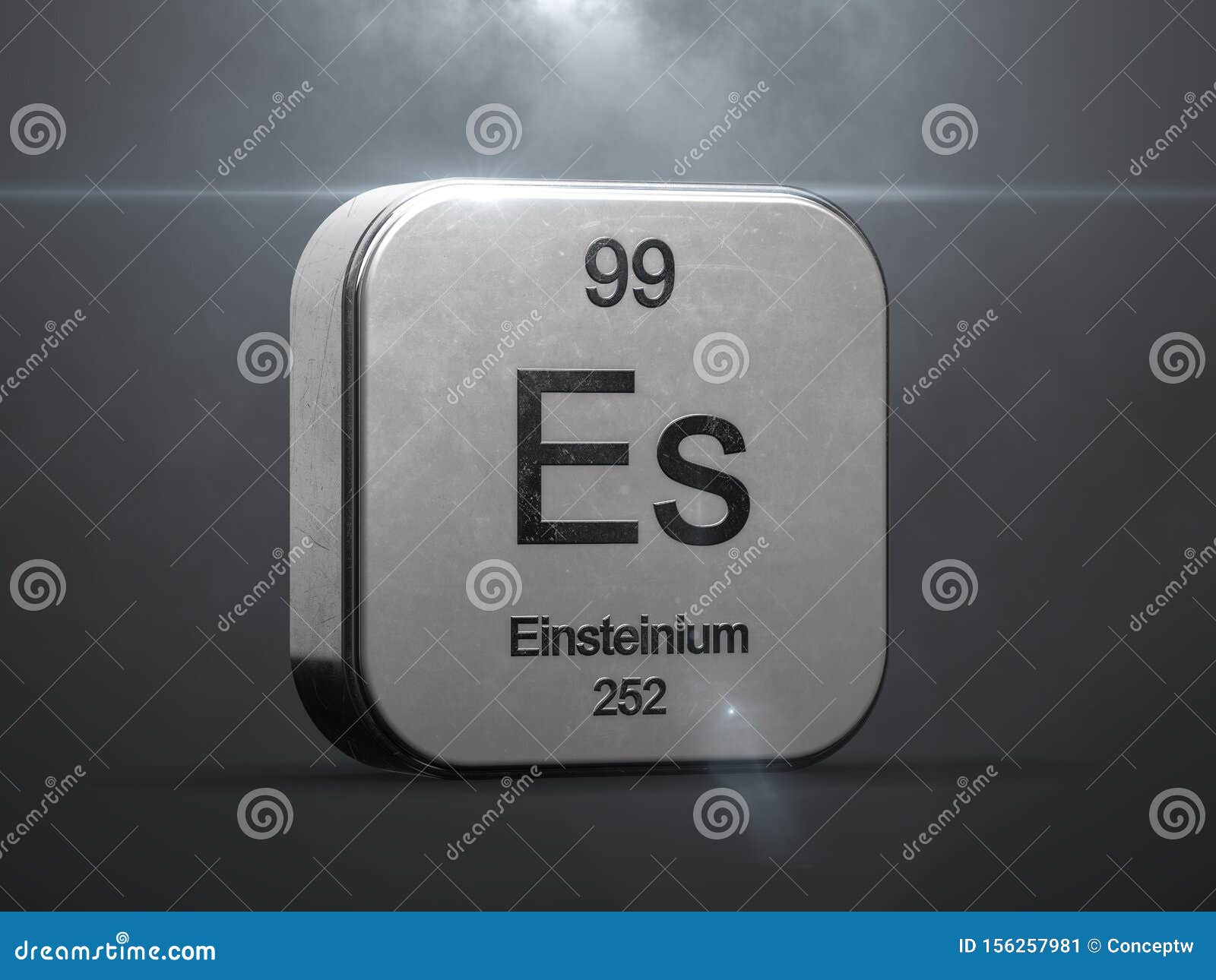 Einsteinium As Element 99 Of The Periodic Table 3D Illustration On ...