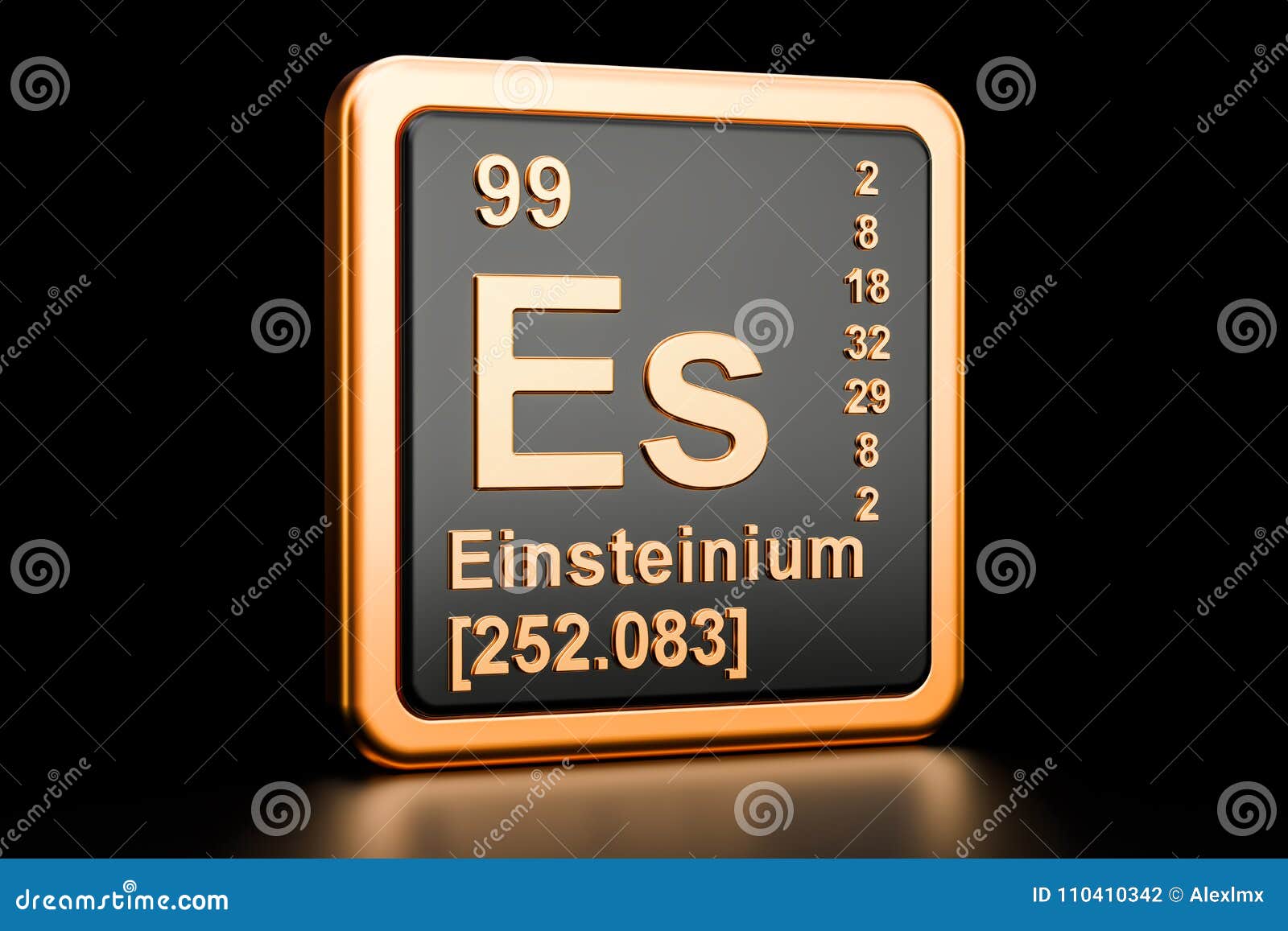 Einsteinium Es Chemical Element. 3D Rendering Stock Illustration ...