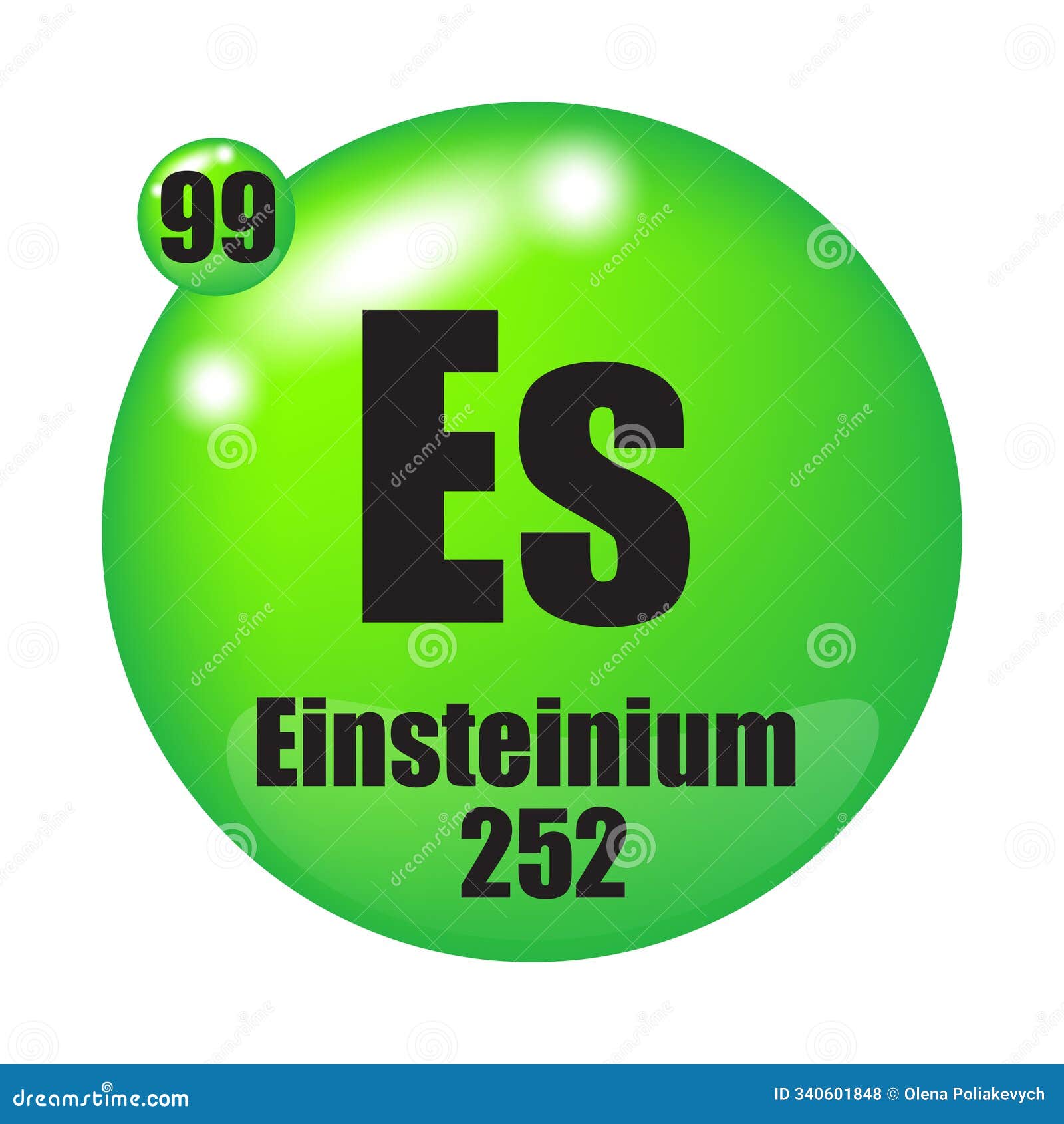 Einsteinium Symbol. Chemical Element Of The Periodic Table. Vector ...