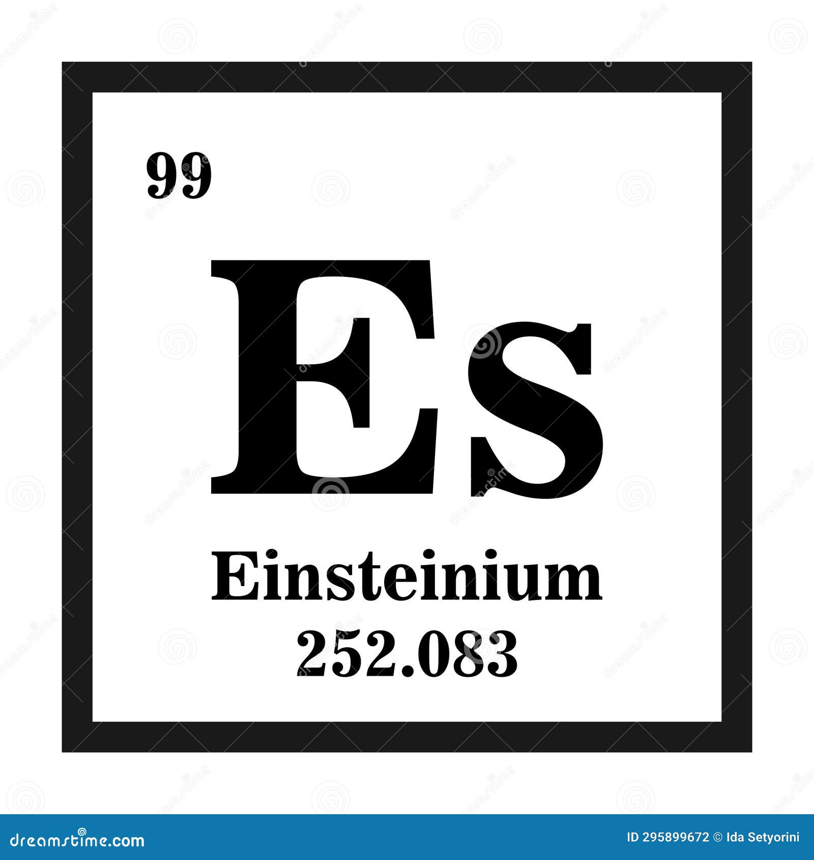 Einsteinium Vector Laboratory Chemical Element Symbol Atom Sign ...